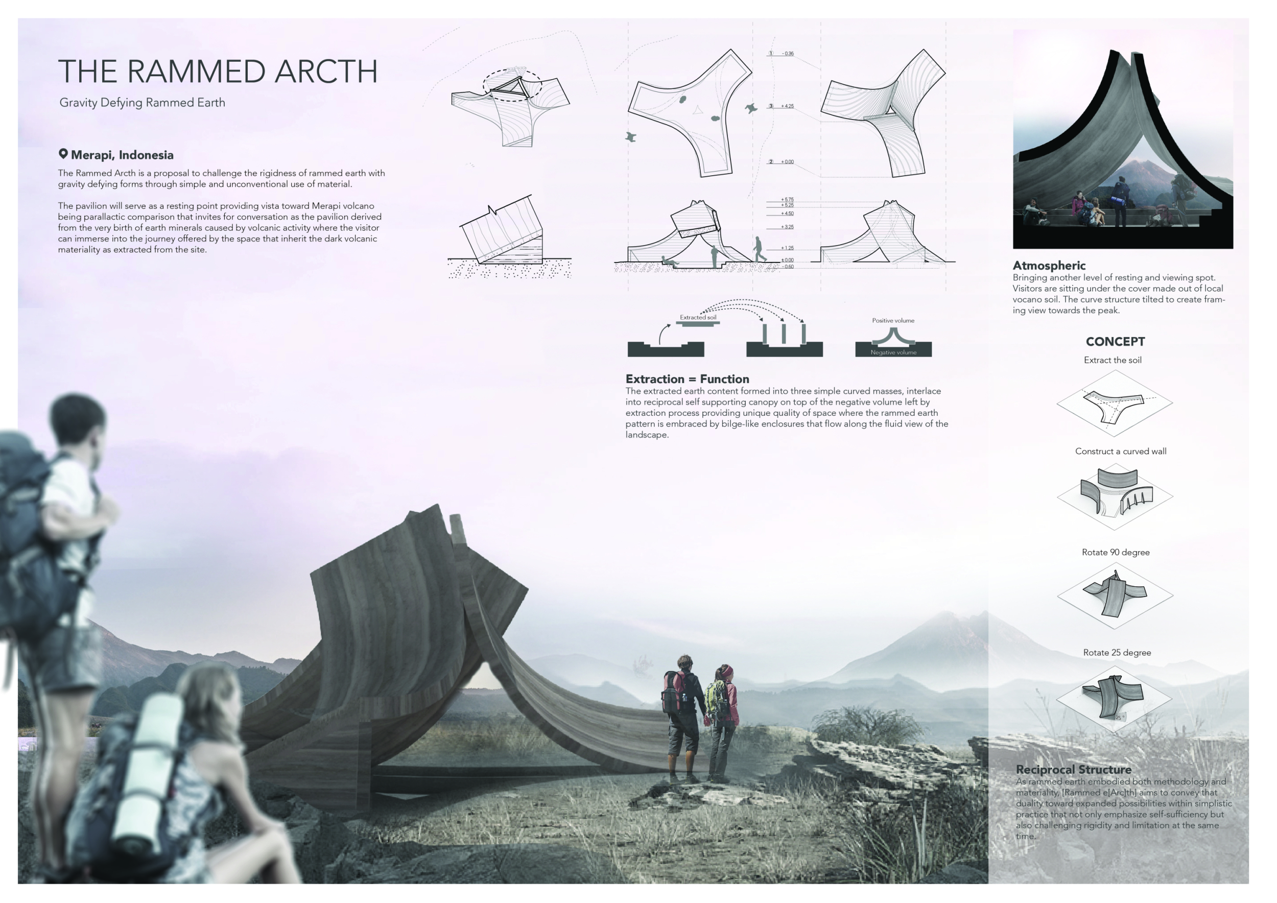 Architecture project // Curved Pavilion Crafted from Local Volcanic ...