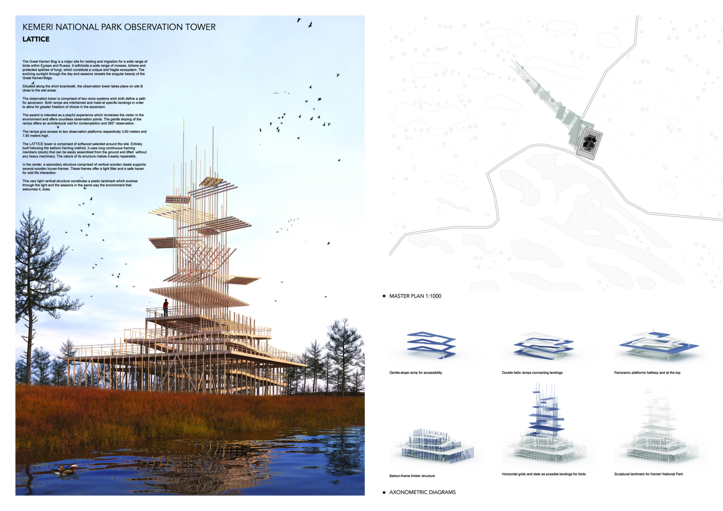 Architecture project // Lattice Observation Tower Embracing Softwood in ...