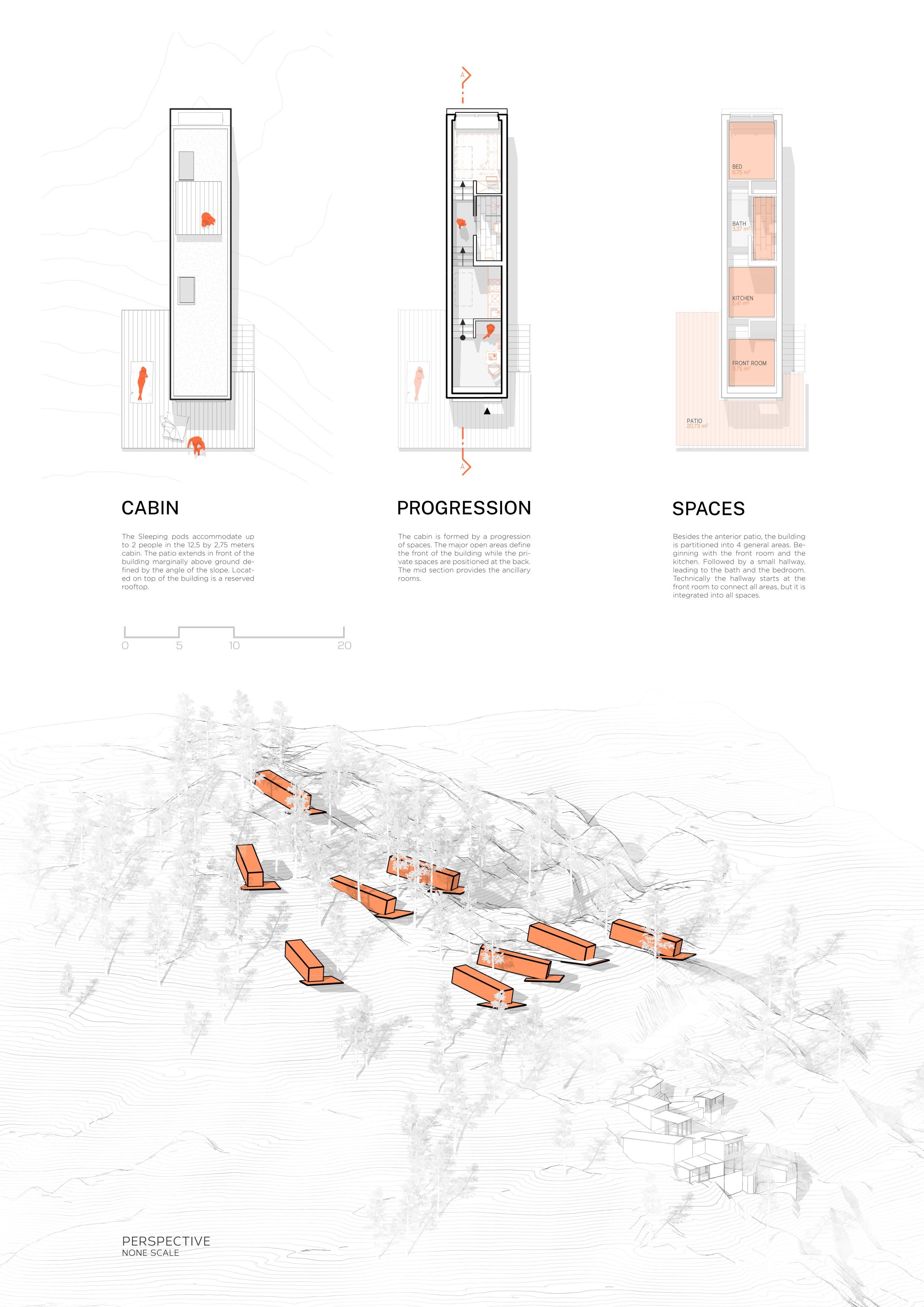 Architecture project // Elevated Wooden Cabins Surrounded by Climbing ...
