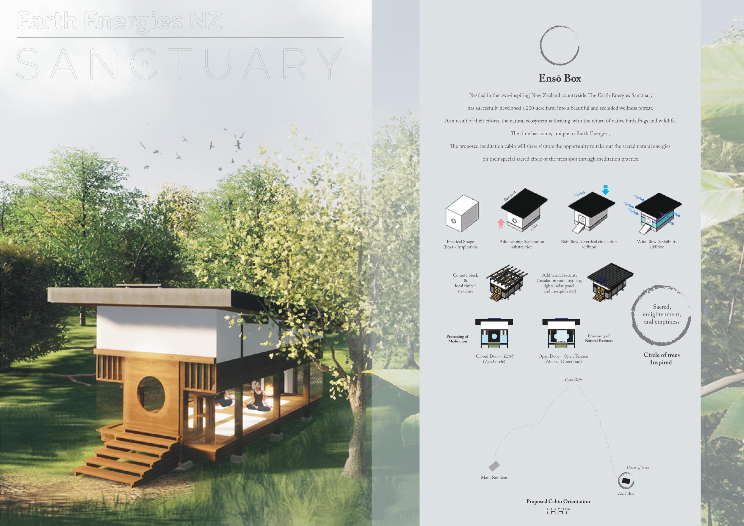 Architecture project // Circular Meditation Cabin with Concrete Base ...