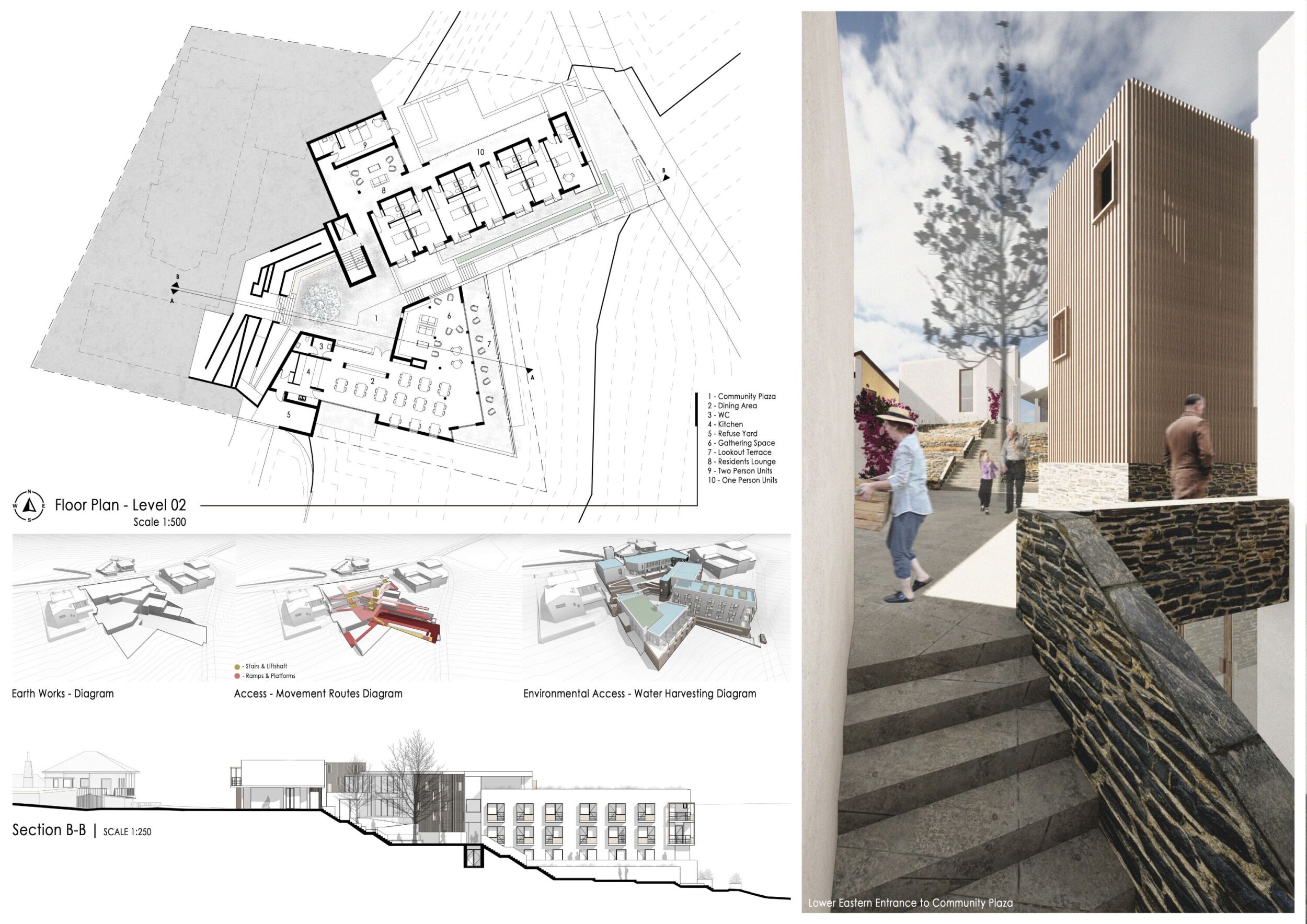 Architecture project // Charred Wooden Shingles and Earthwork Design in ...