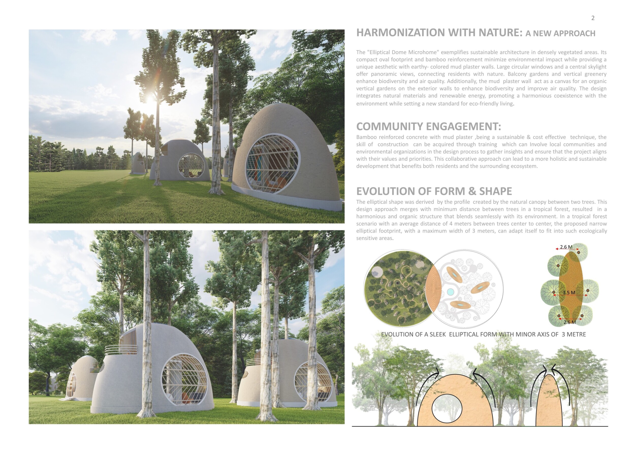 Architecture project // Bamboo Reinforced Structure Merging Elliptical ...