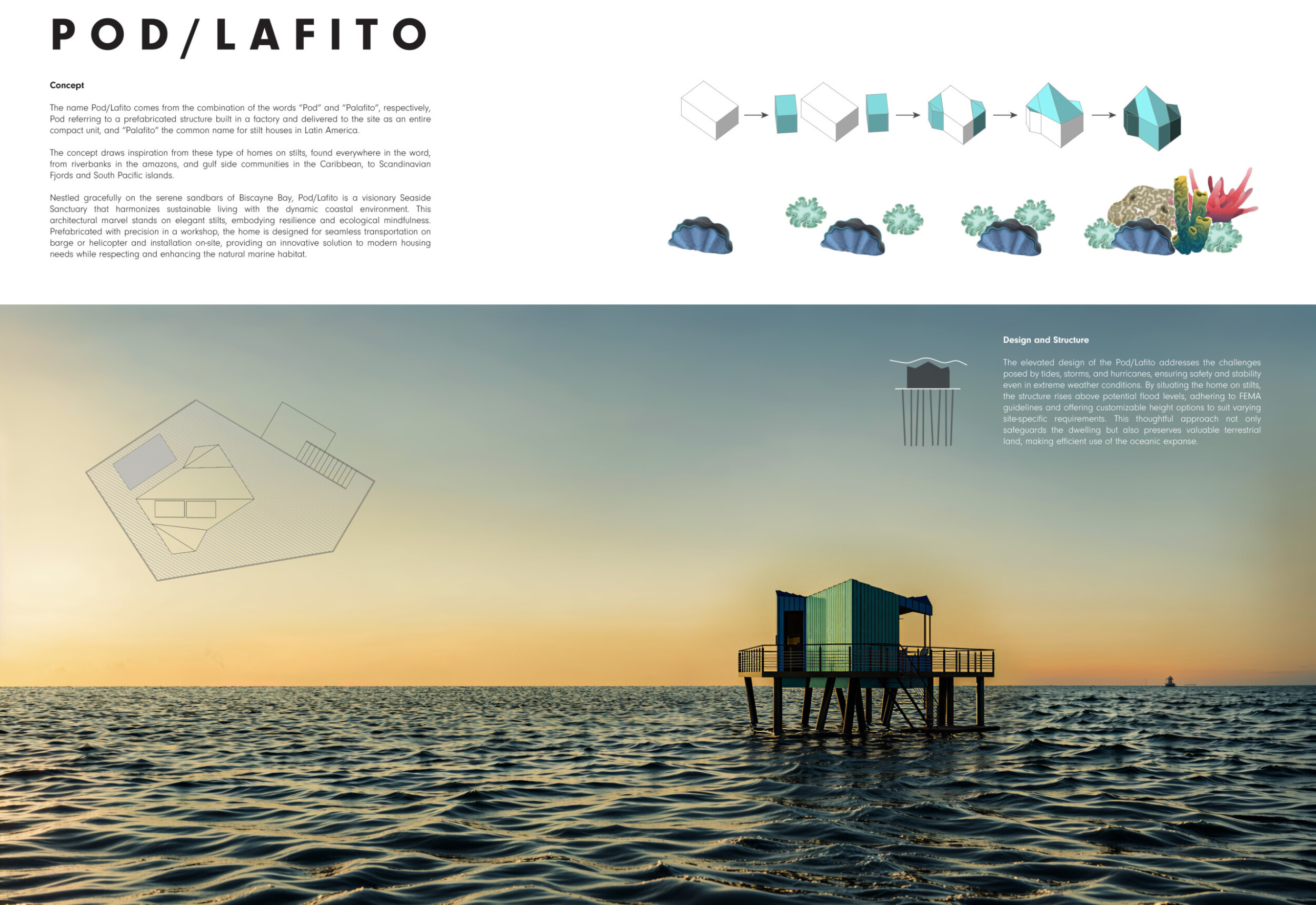 Architecture project // Elevated Stilt Design with Quadcore Panels and ...
