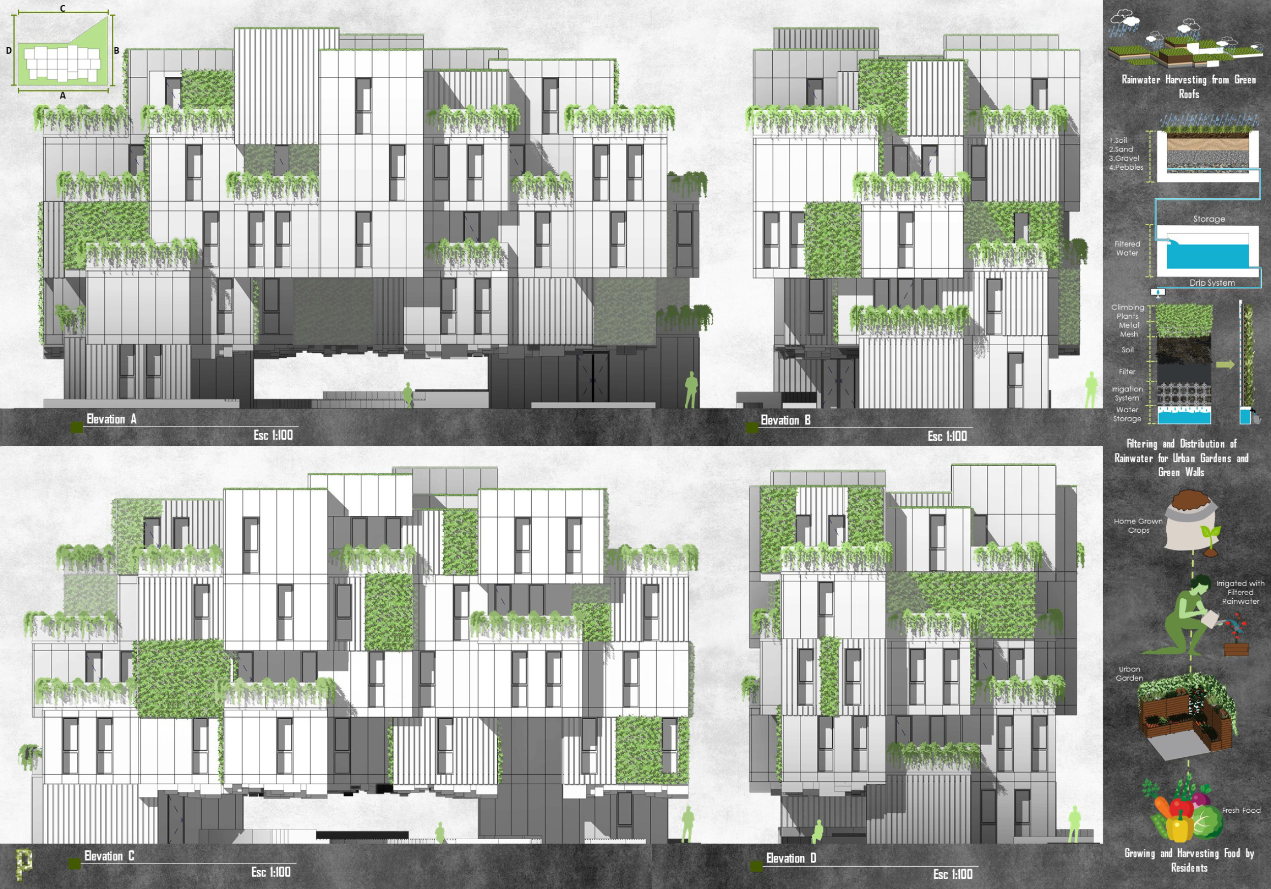 Architecture project // Modular Community Living with Urban Gardens and ...