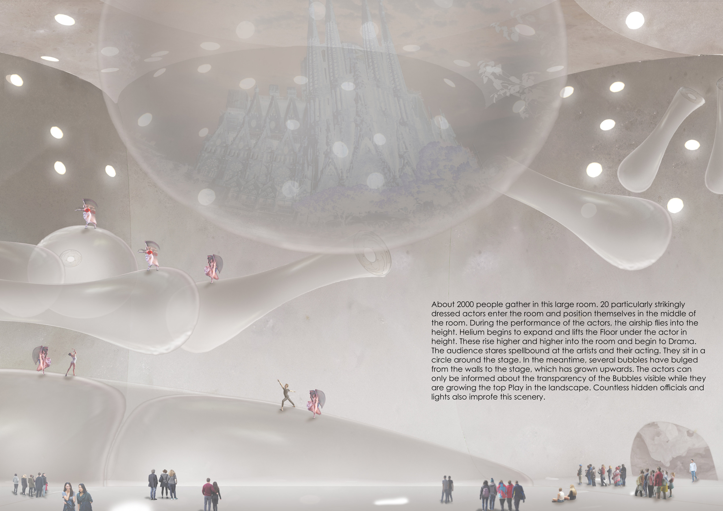 Architecture project // Buoyant Performance Space with Caoutchouc and ...