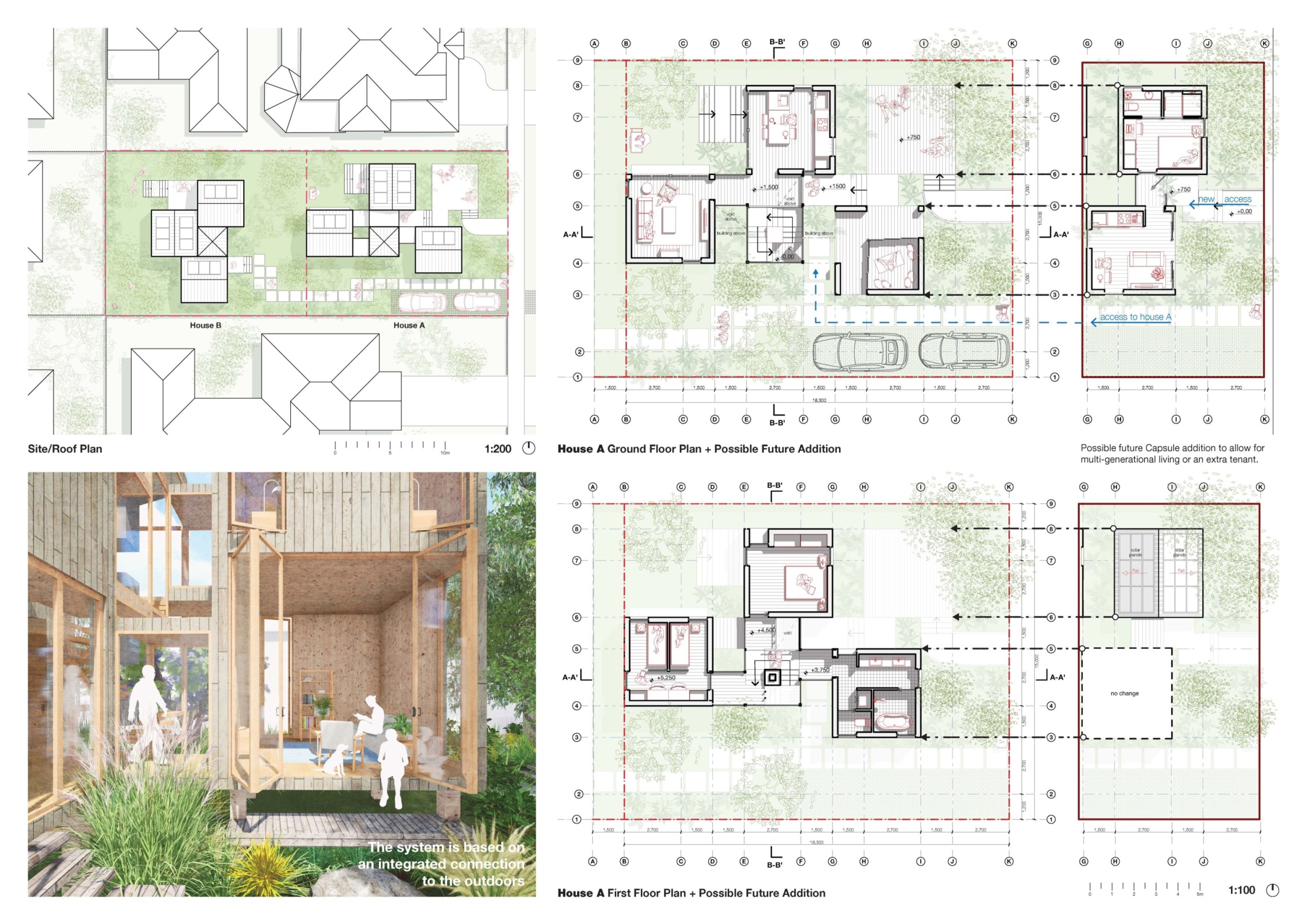 Architecture project // Modular Living Spaces with Integrated Greenery ...