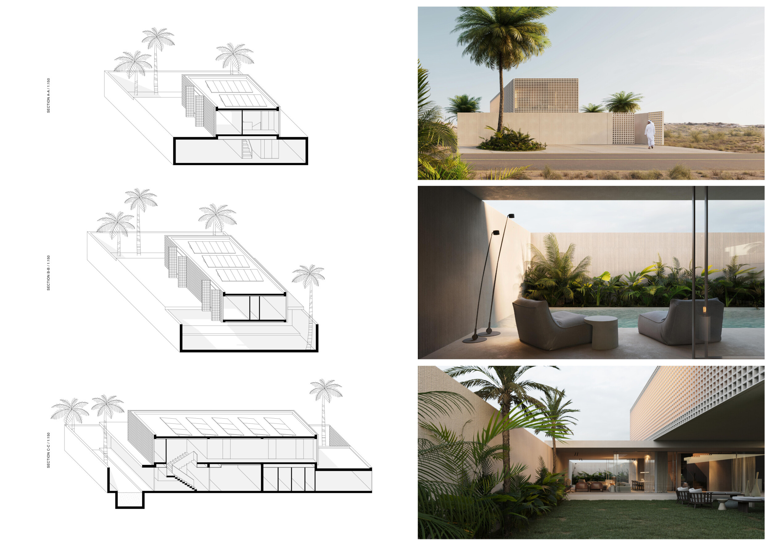Architecture project // Lattice Screened Residence with Expansive Glass ...