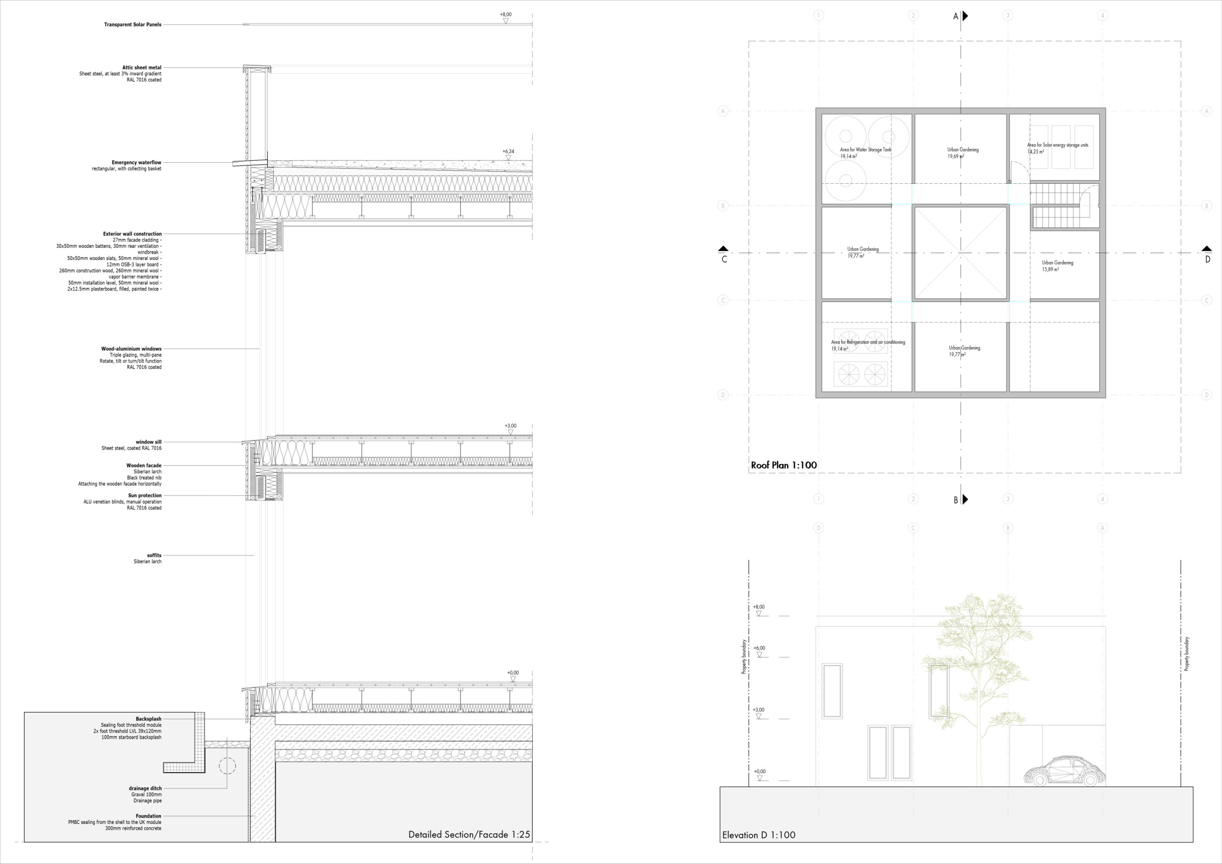 Architecture project // Transparent Solar Panels and Steel Structure ...