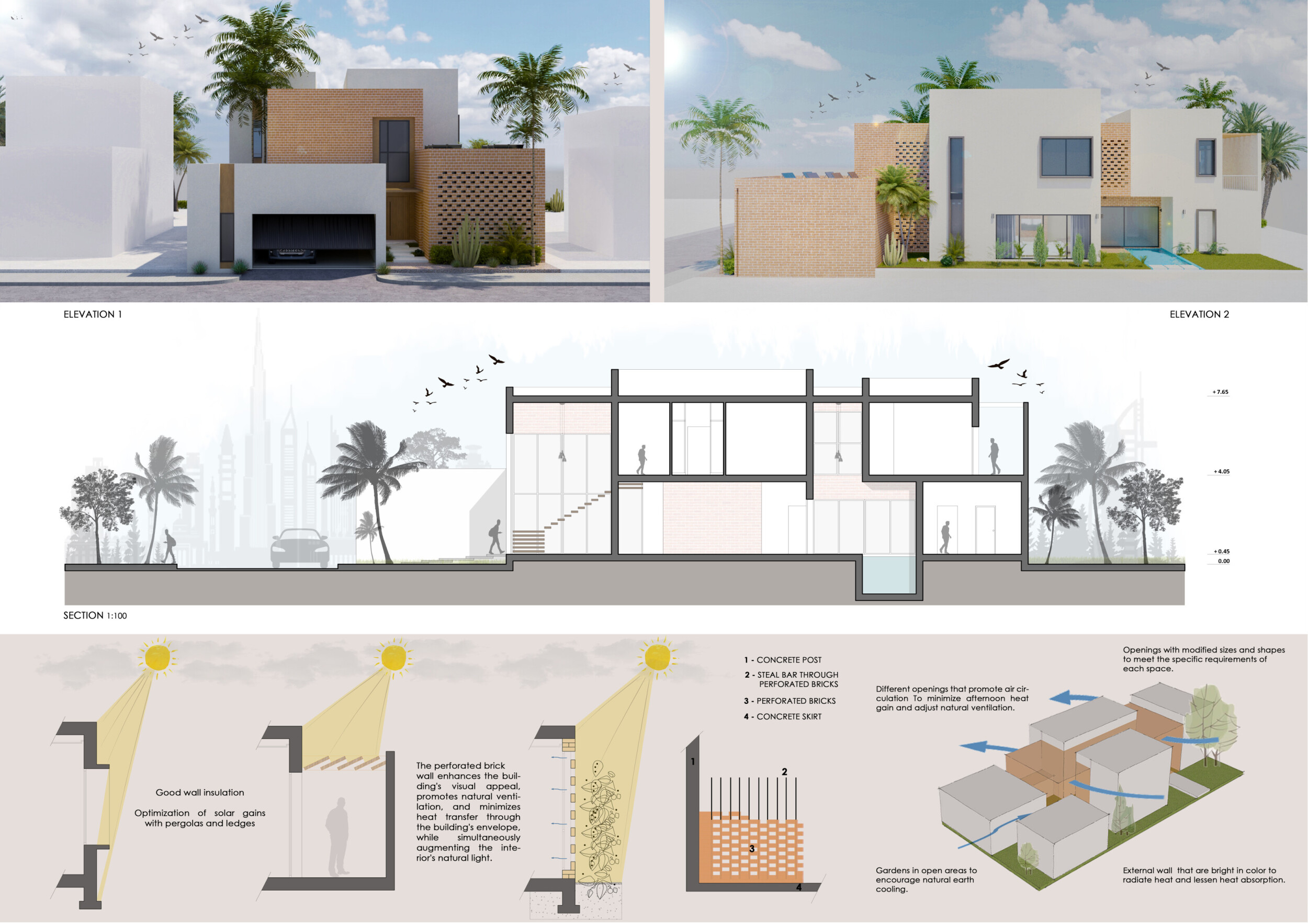 Architecture project // Perforated Brick Facades and Sustainable Palm ...