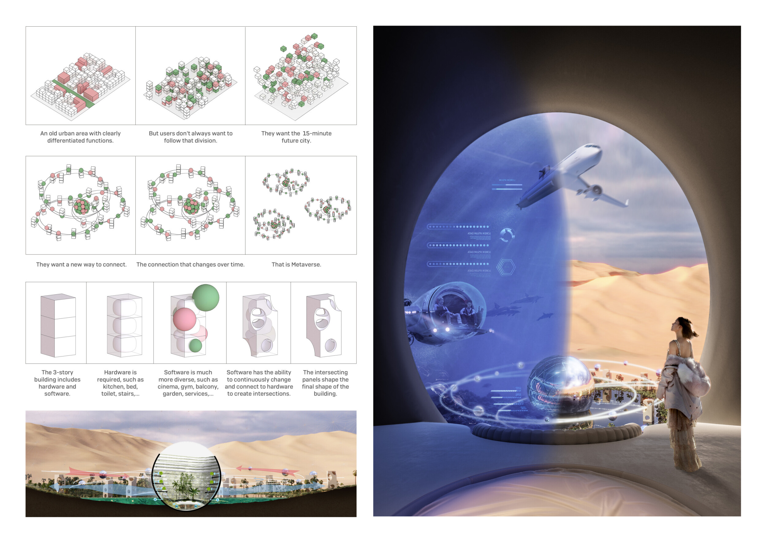 Architecture project // Reflective Glass Dome with Bio-Composite ...