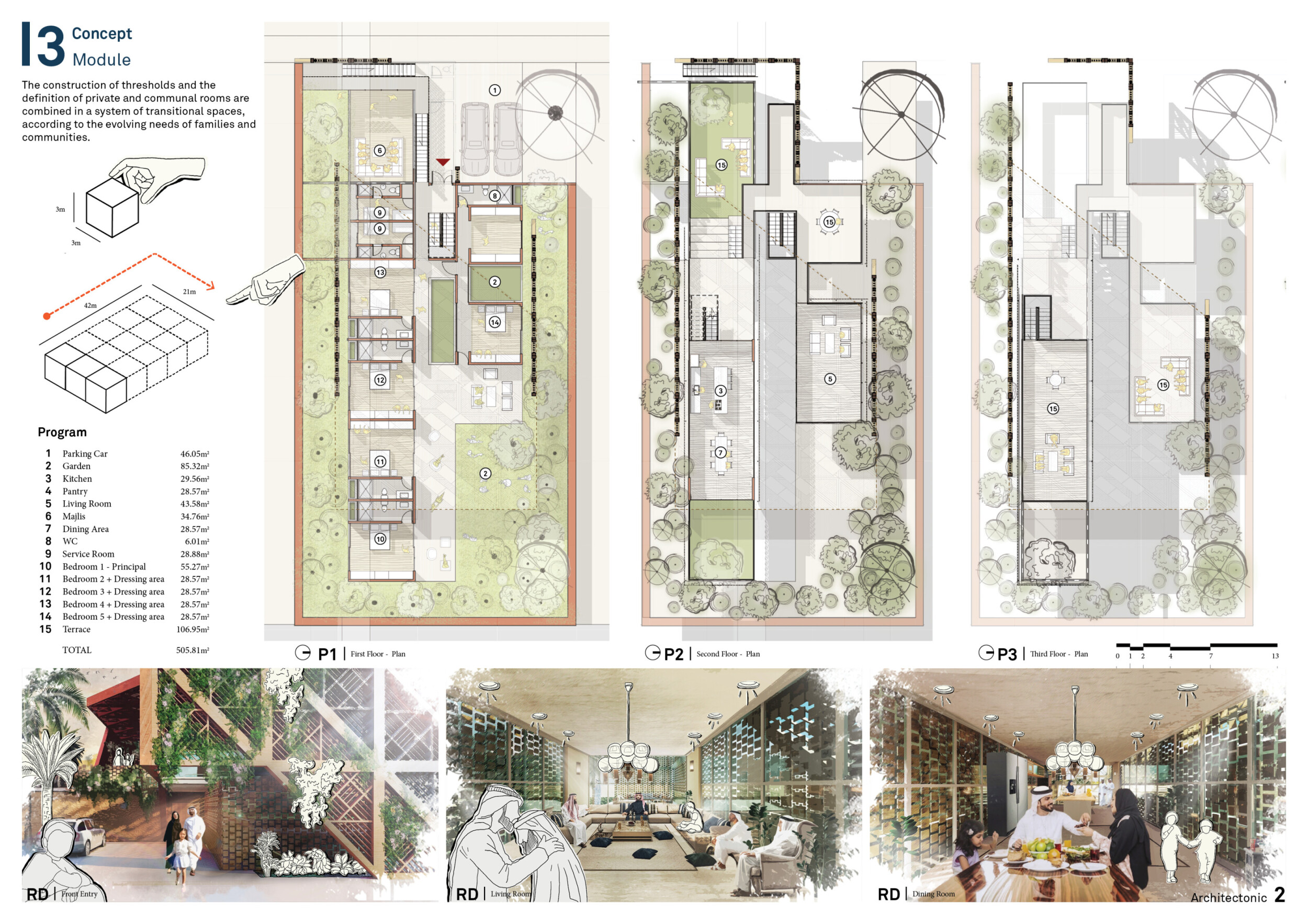 Architecture project // Thermal Mass Rammed Earth and Modular Lattice ...