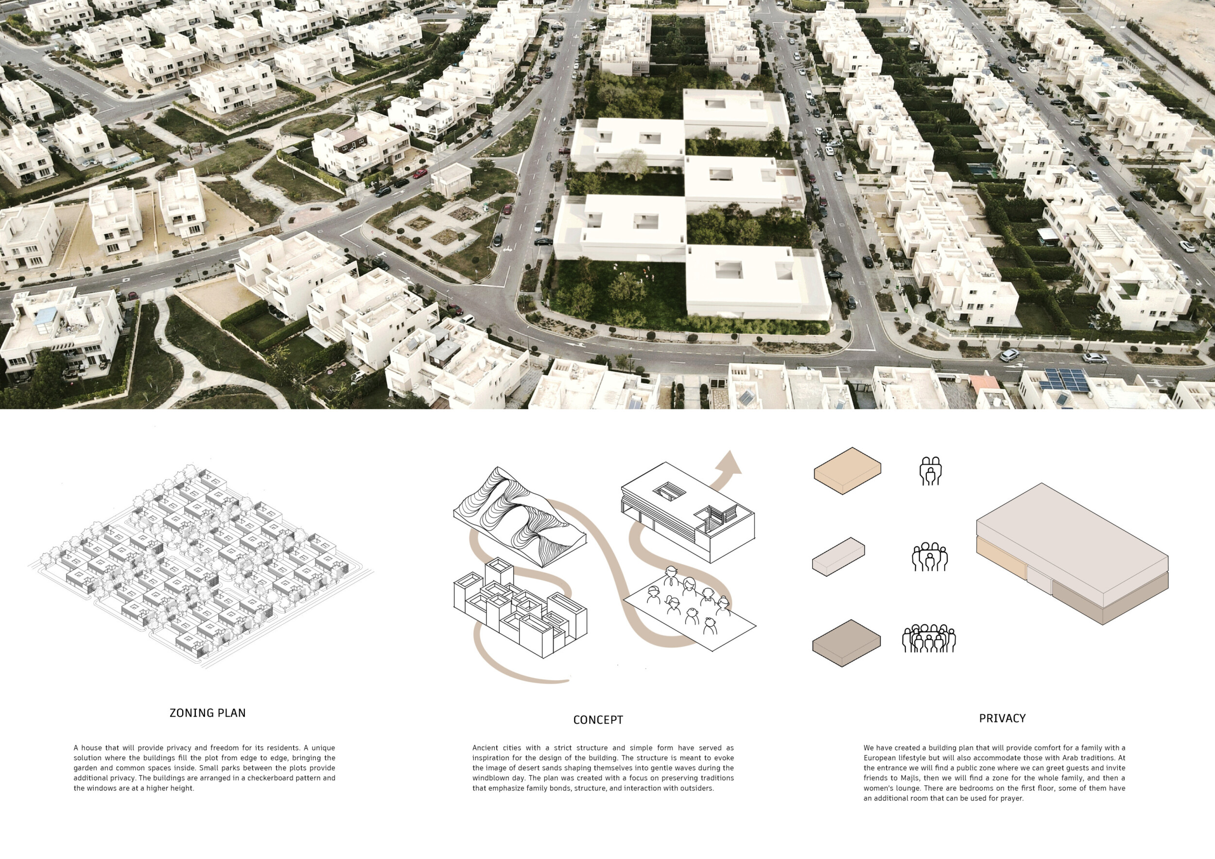 Architecture project // Geometric Facades with Elevated Windows Using ...