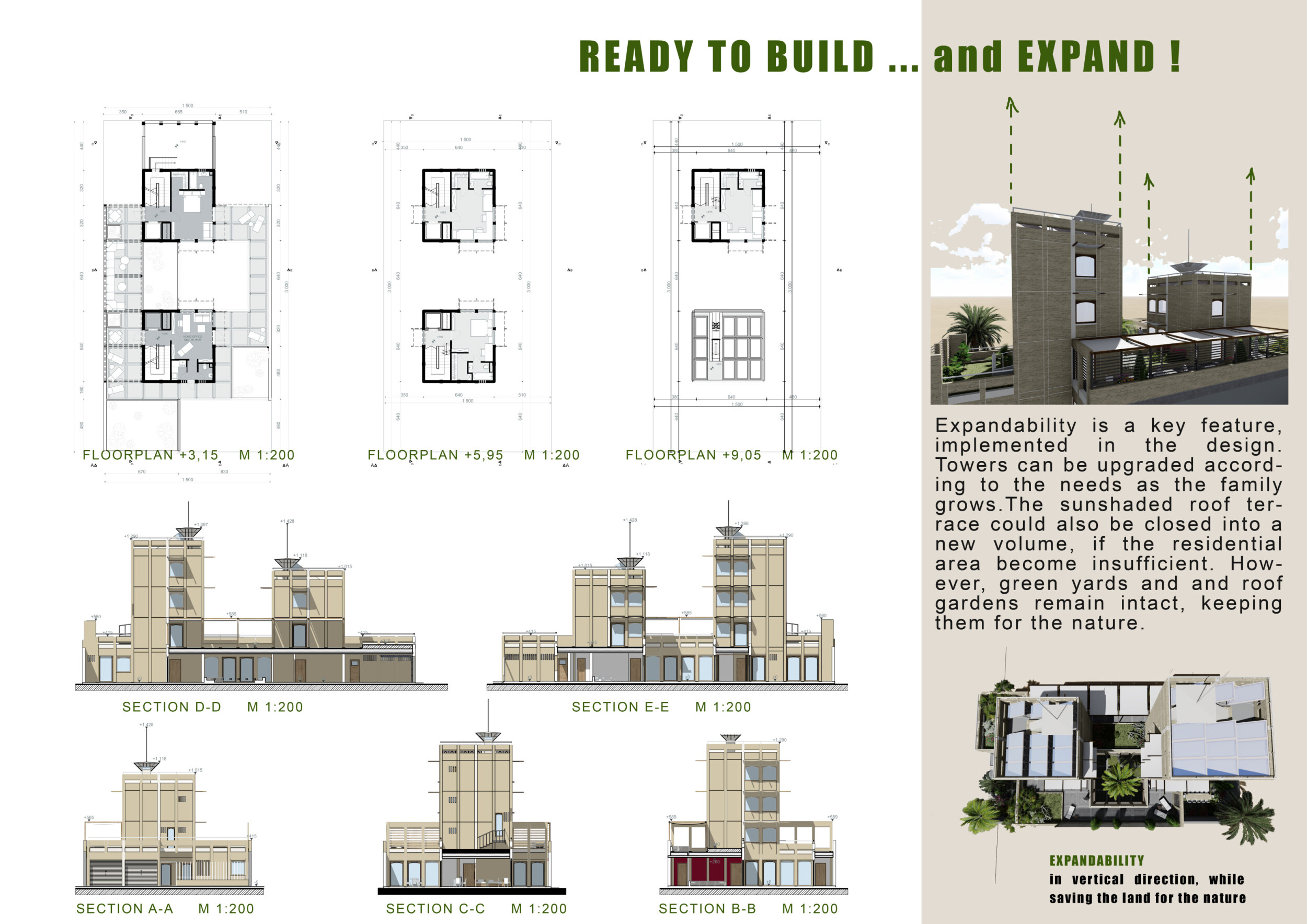 Architecture projects - dual towers // Buildner