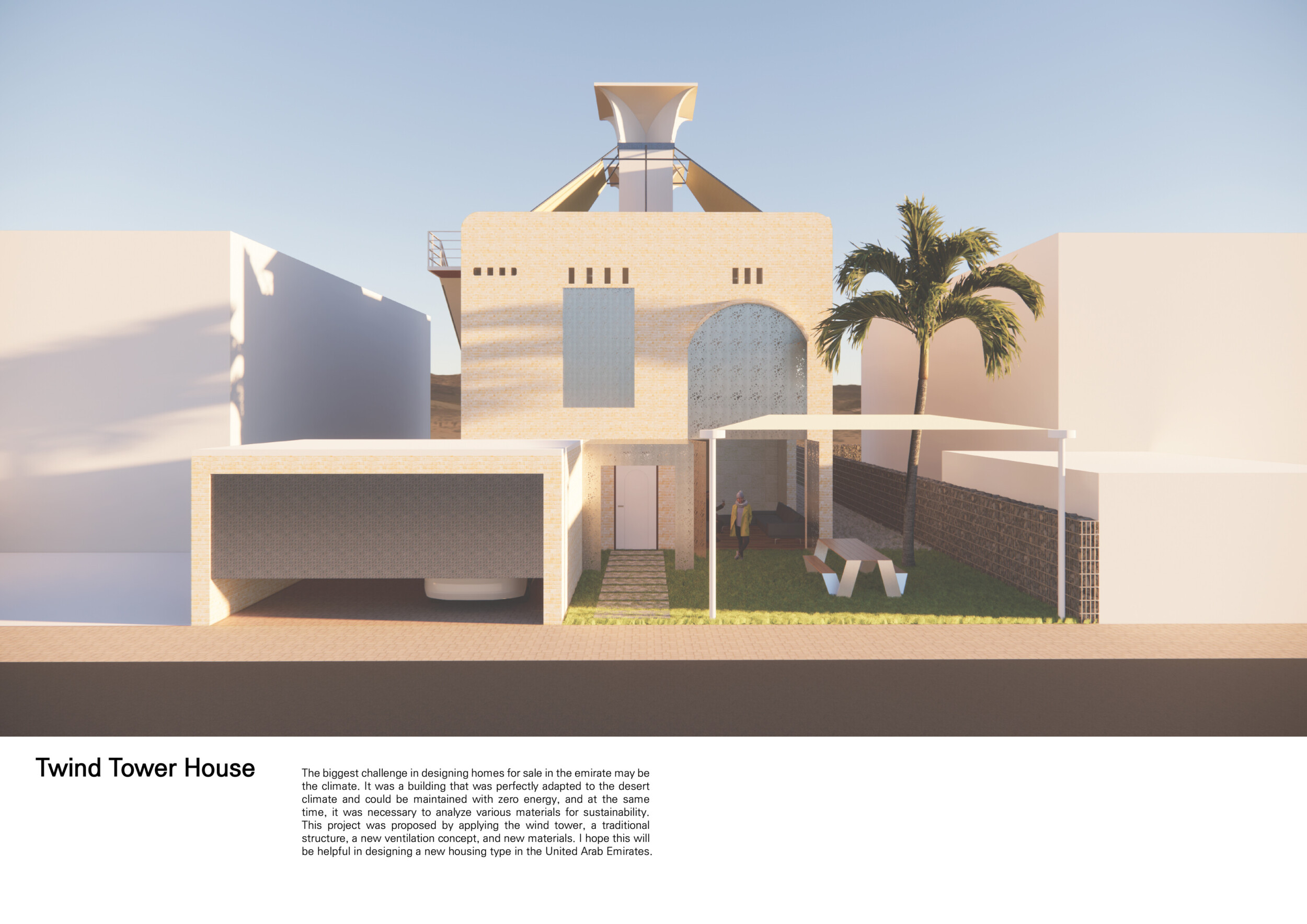 Architecture project // Passive Cooling Through Modern Wind Towers with ...