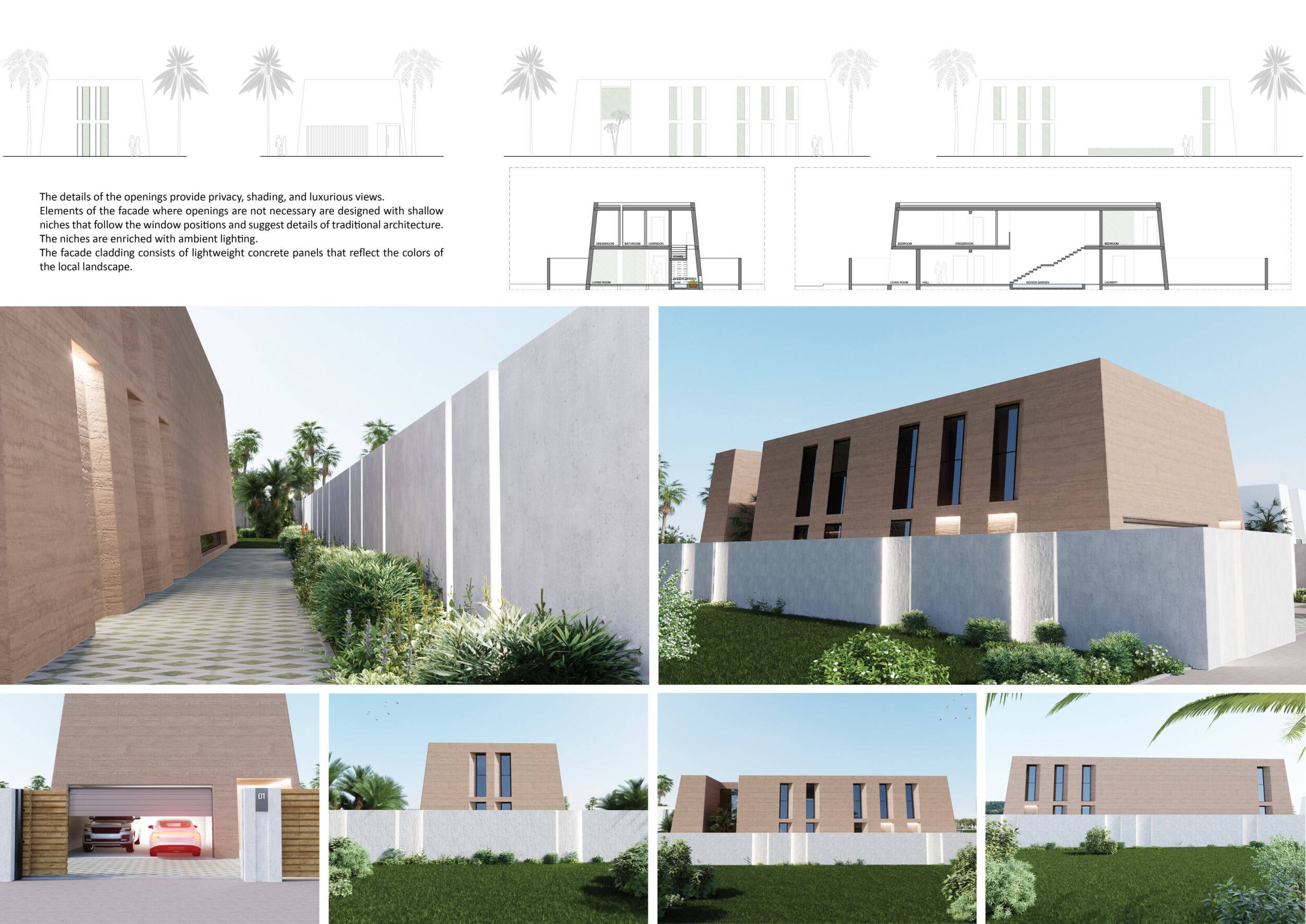 Architecture project // Inclined Walls and Lightweight Concrete Panels ...