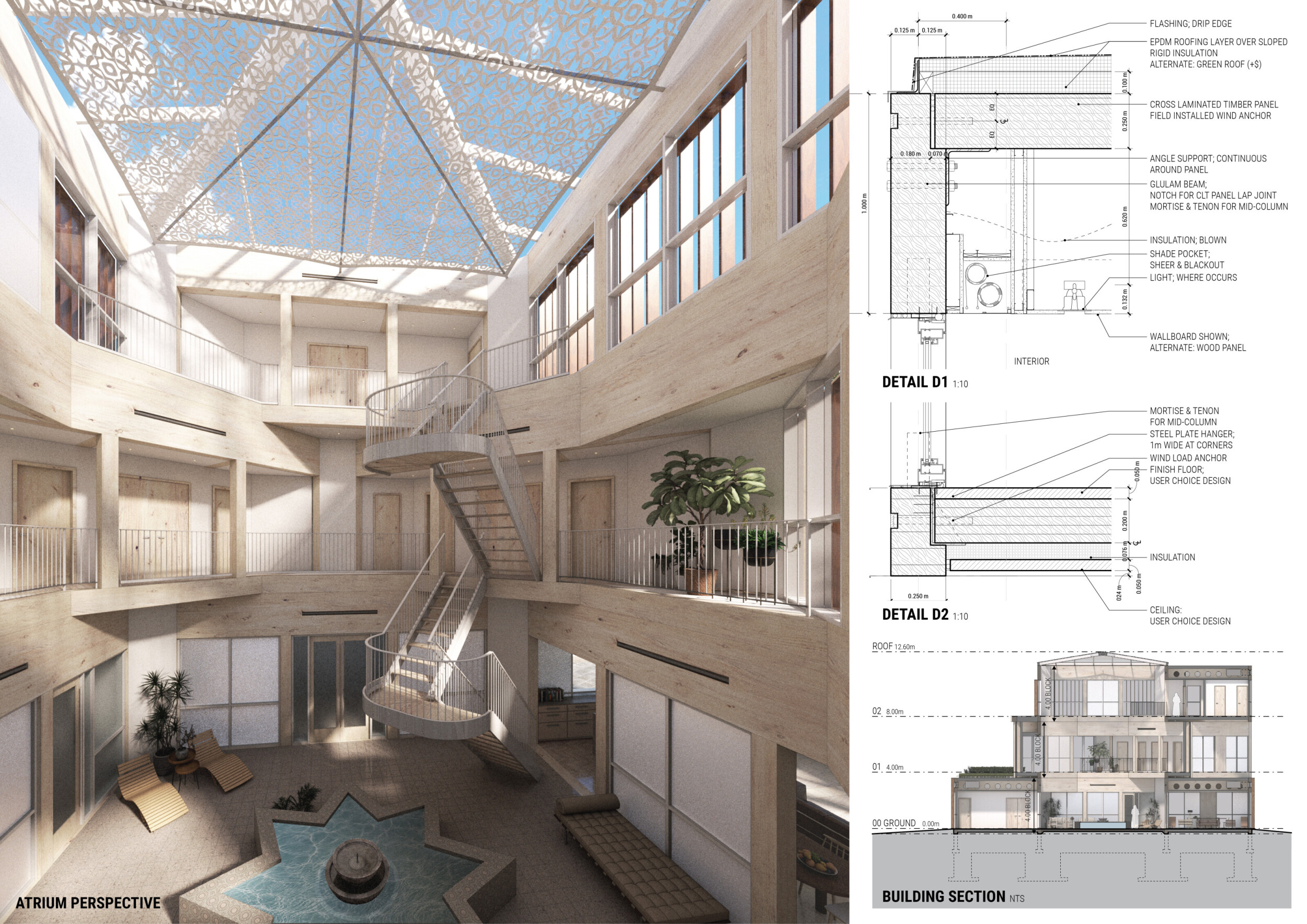 Architecture project // Cross-Laminated Timber Structure with Louvered ...