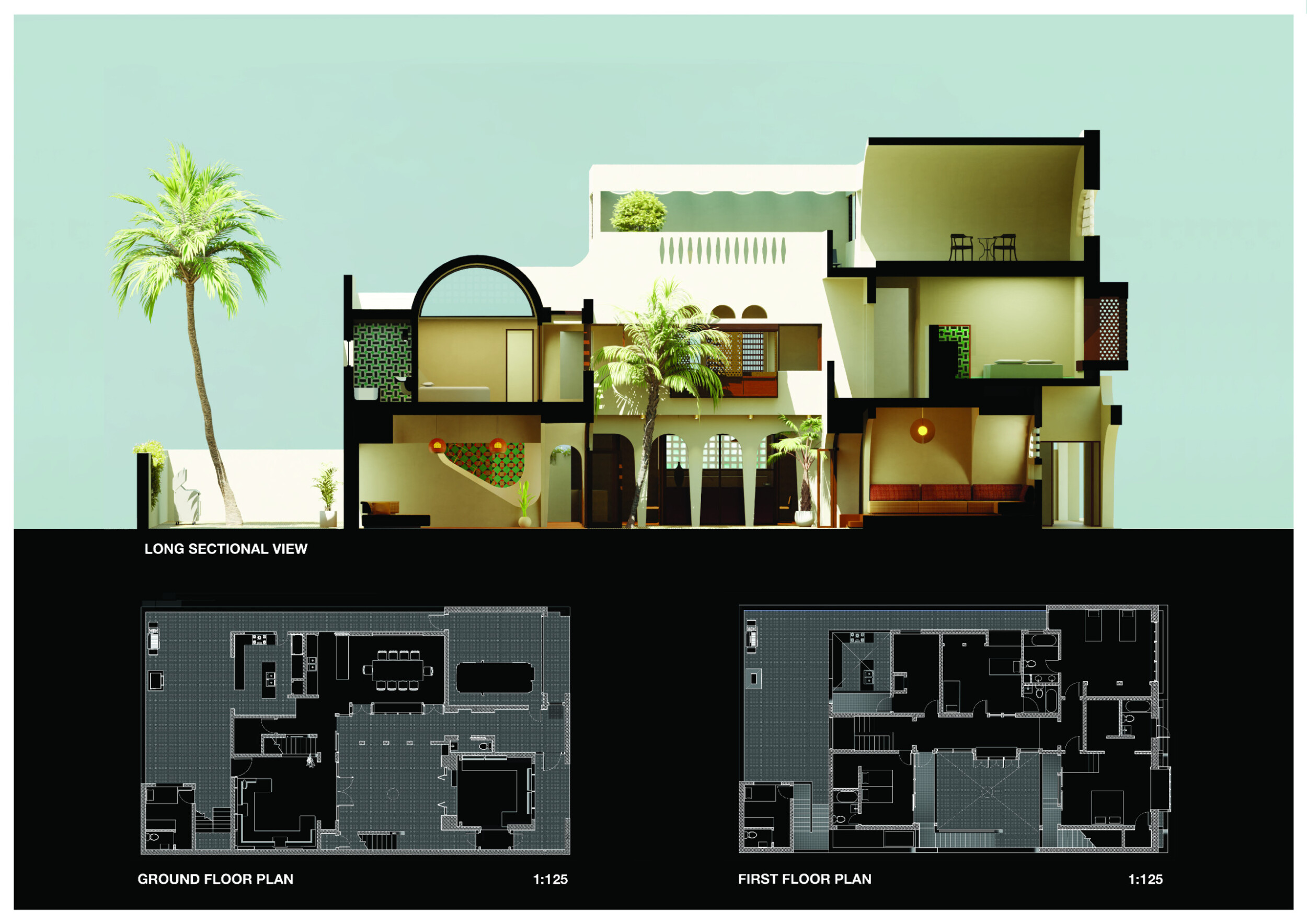 Architecture project // Mud Brick Courtyard with Indoor Gardens ...