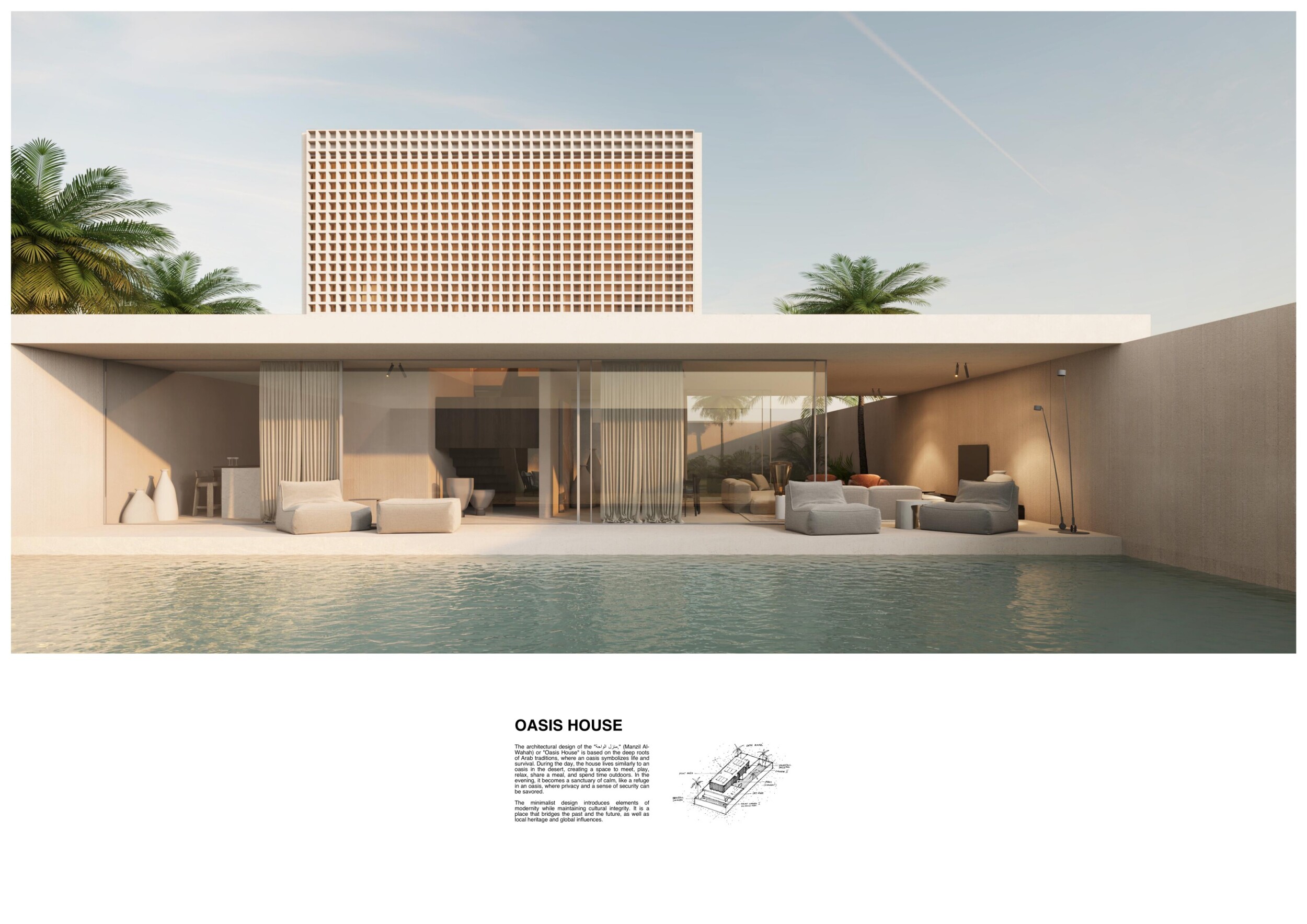 Architecture project // Lattice Screened Residence with Expansive Glass ...