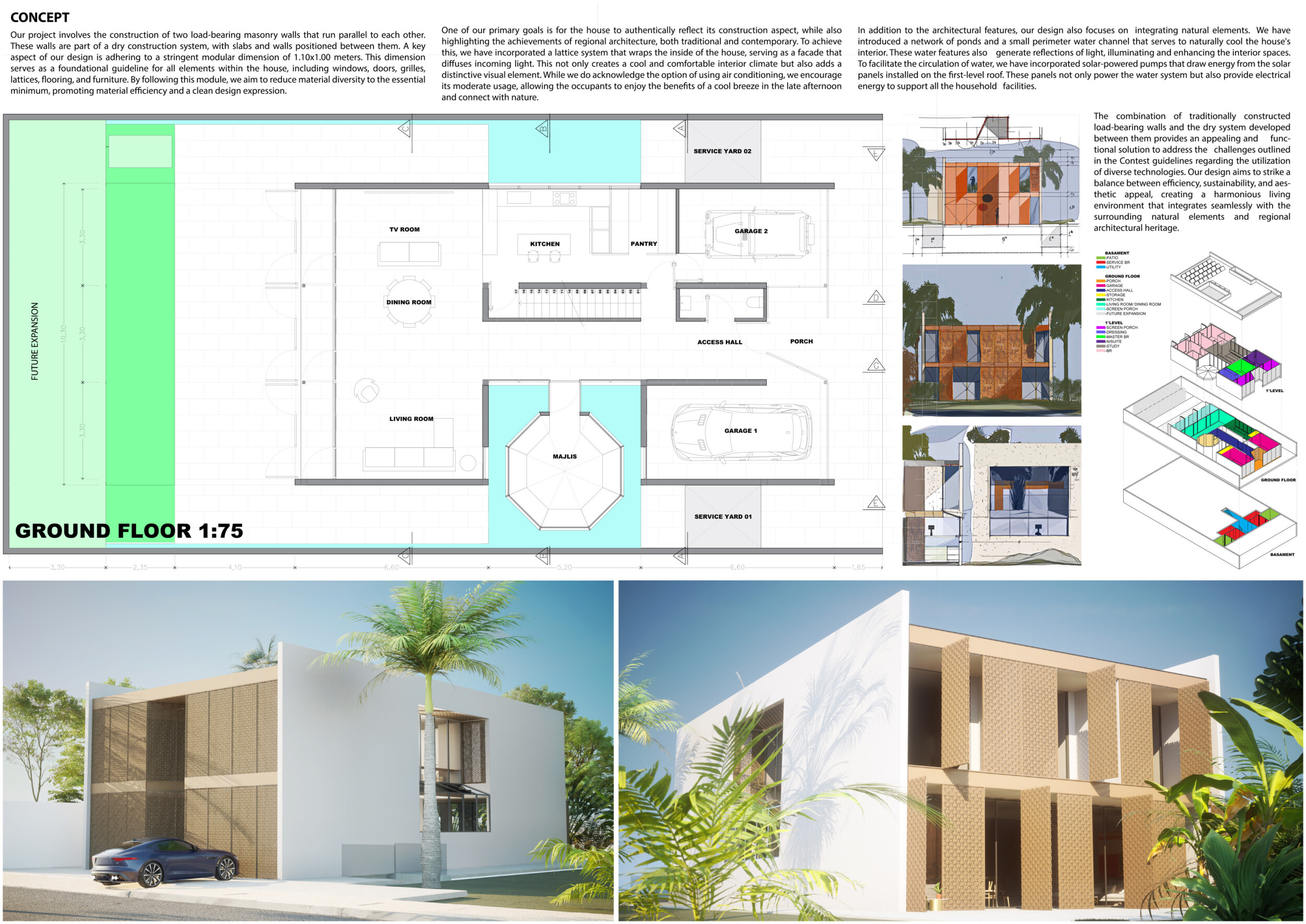 Architecture project // Octagonal Gathering Space with Load-Bearing ...