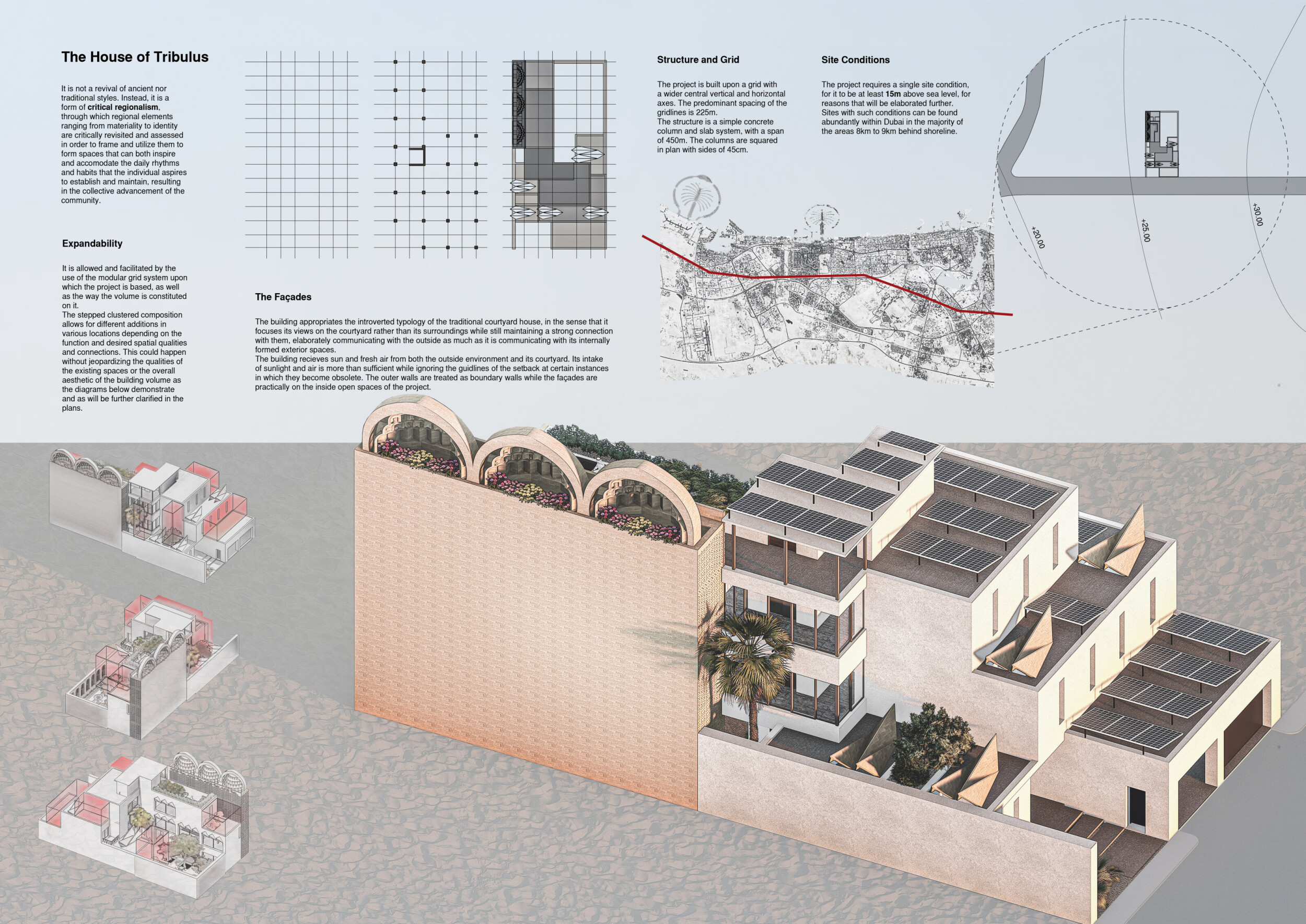 Architecture project // Natural Brown Mud Blocks and Perforated Screens ...