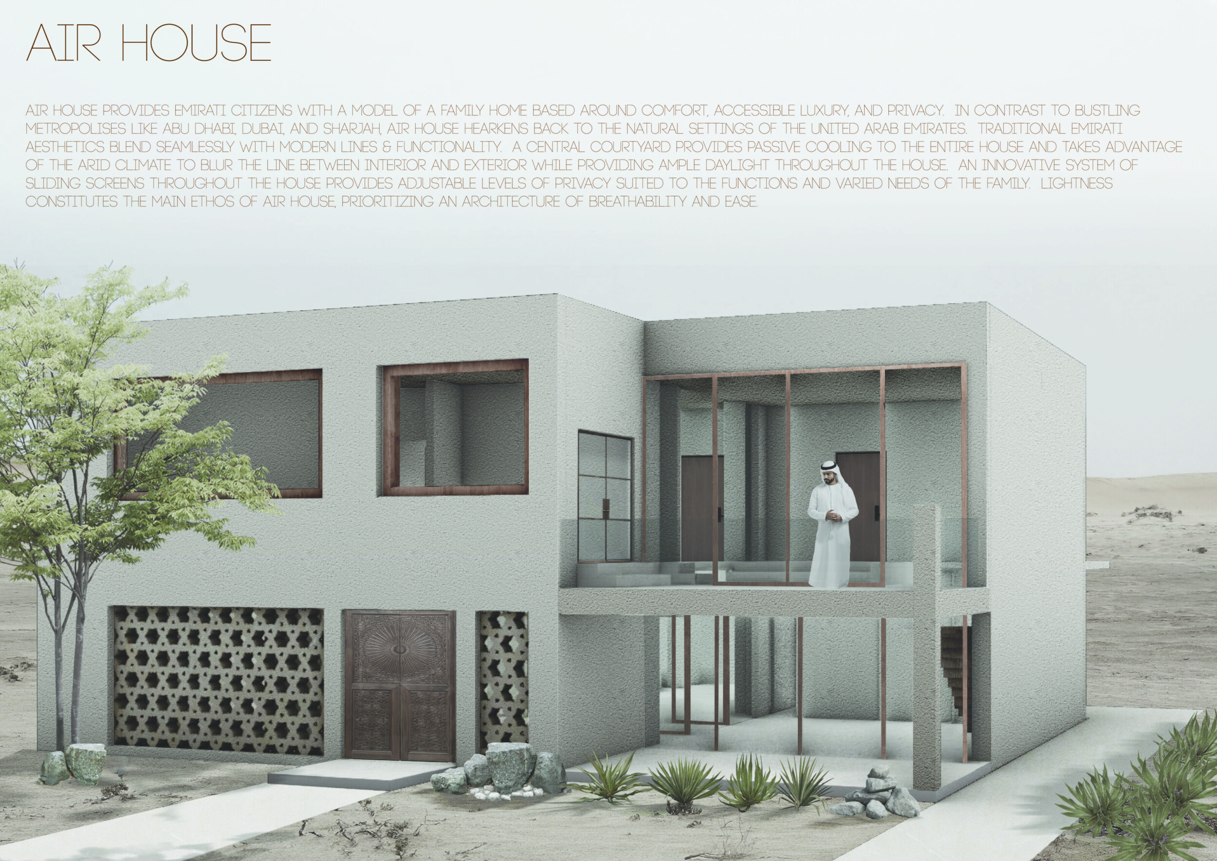 Architecture project // Sliding Screens and Limestone Cladding in a ...