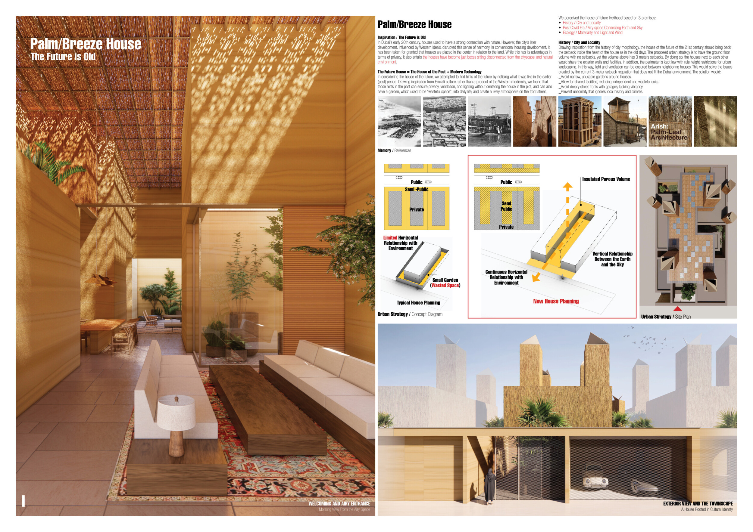 Architecture project // Palm Frond Cladding and Wind Towers in a ...