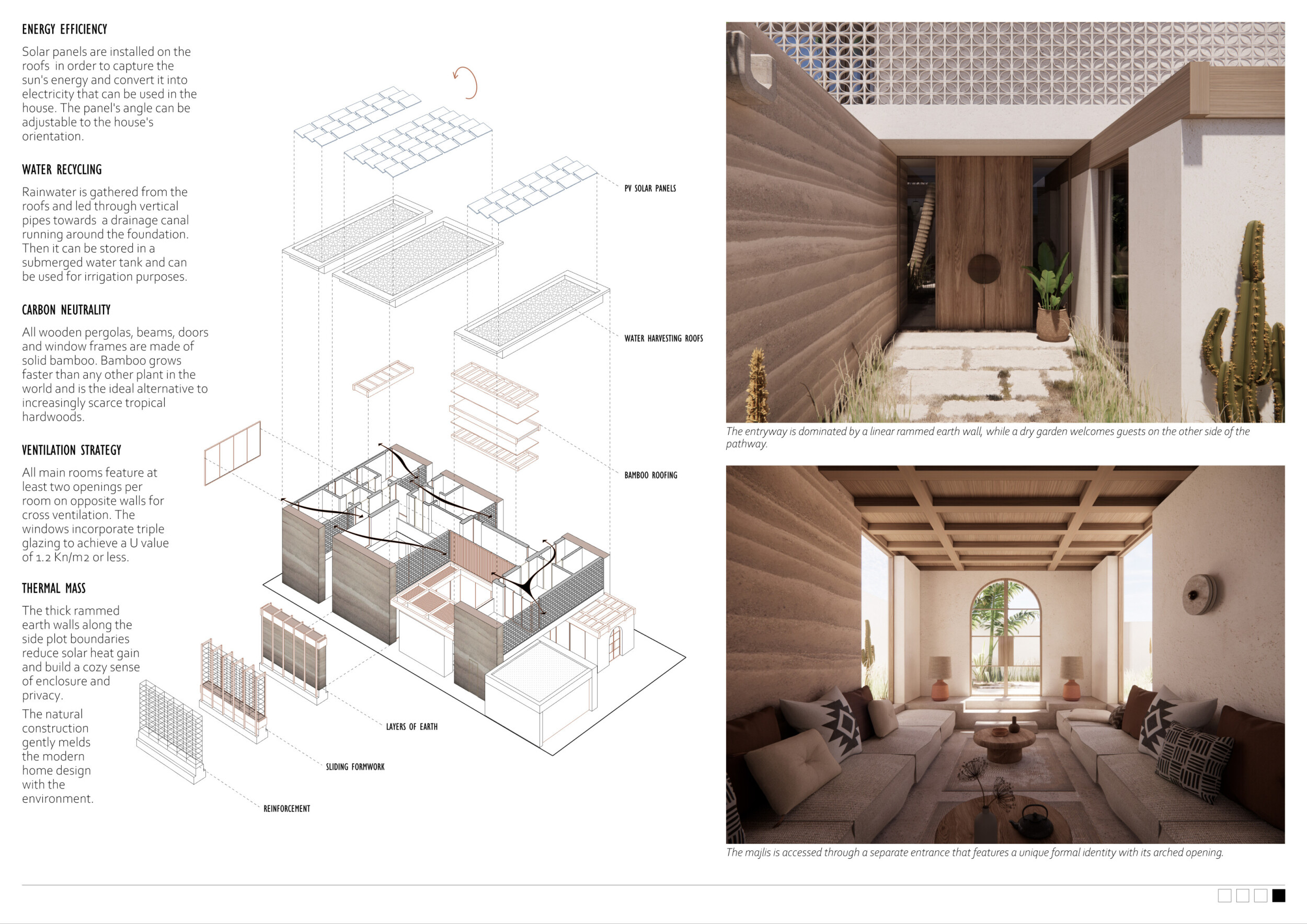 Architecture project // Rammed Earth Walls and Bamboo Framing in a ...