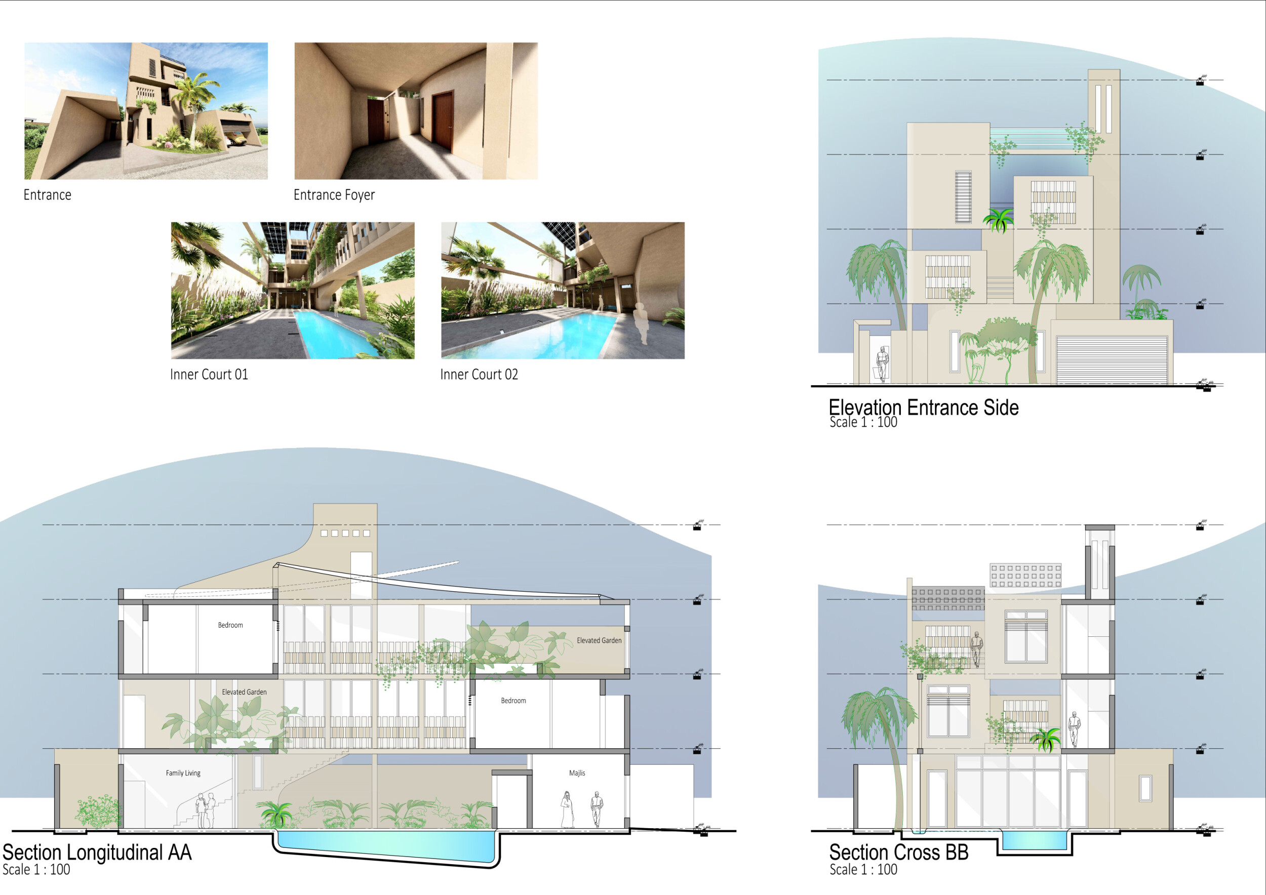 Architecture project // Earth Block Walls Integrated with Natural ...