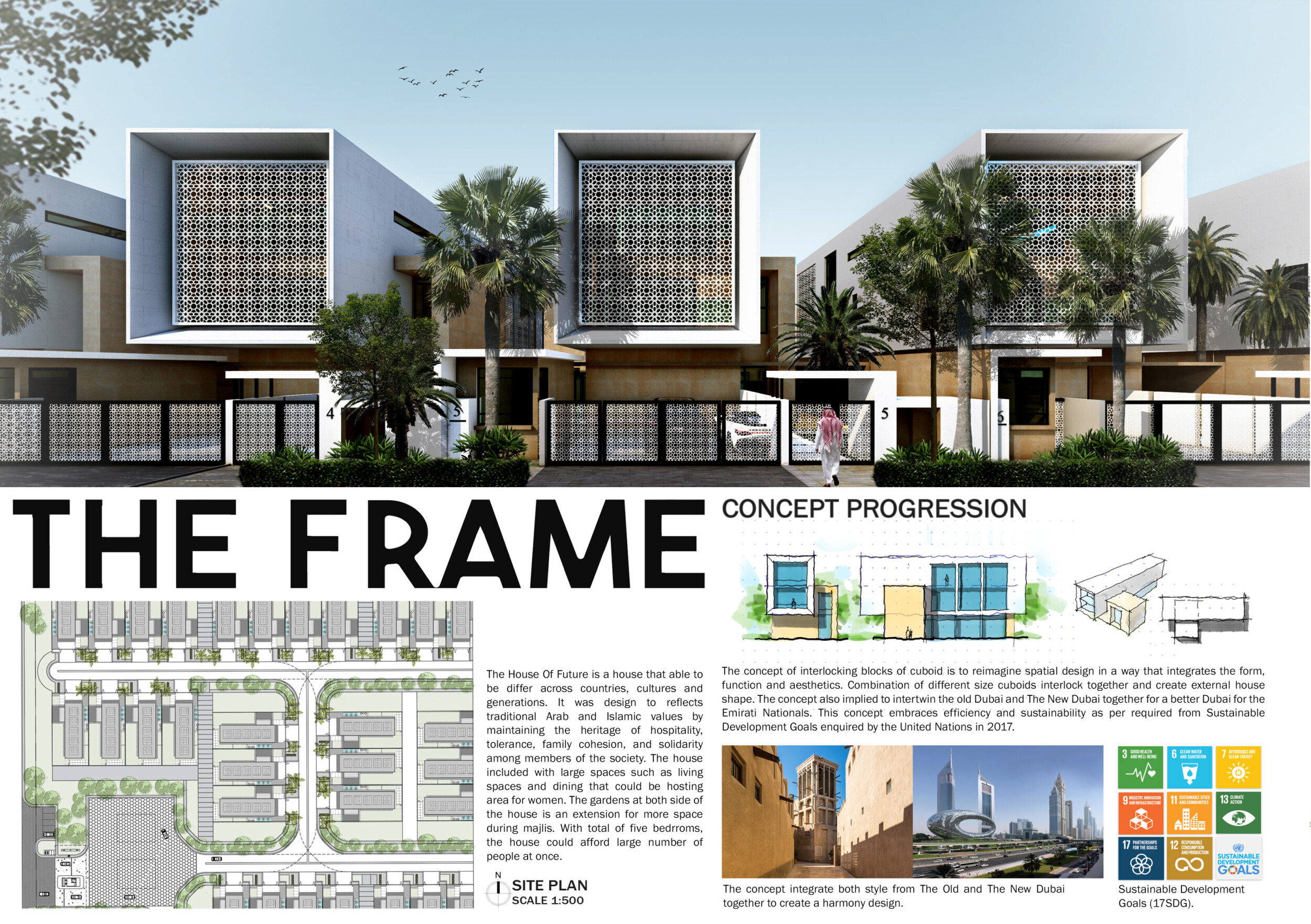 Architecture project // Perforated Mashrabiya Screens and Cooling Brick ...