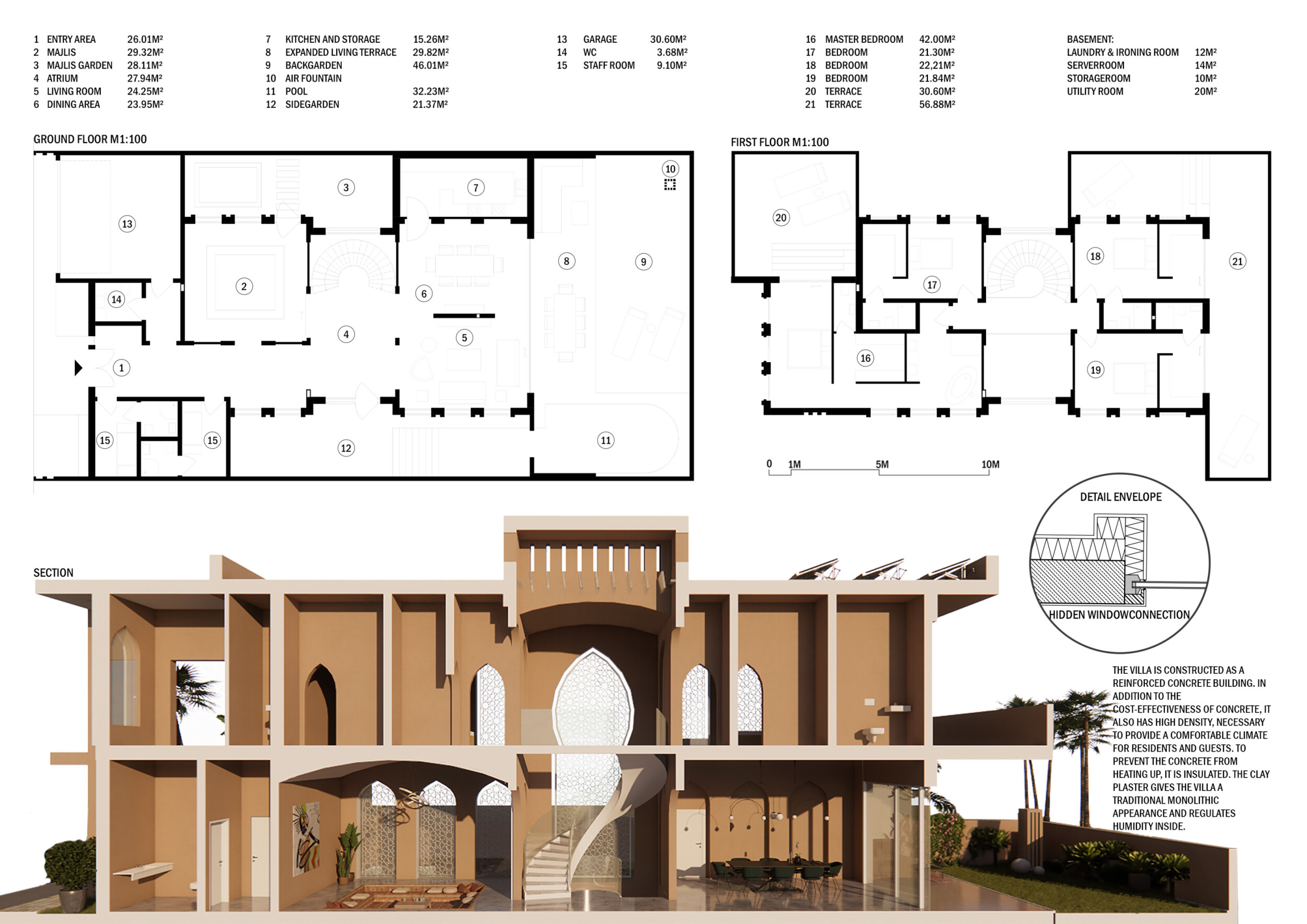 Architecture project // Arched Windows and Clay Plaster in a ...