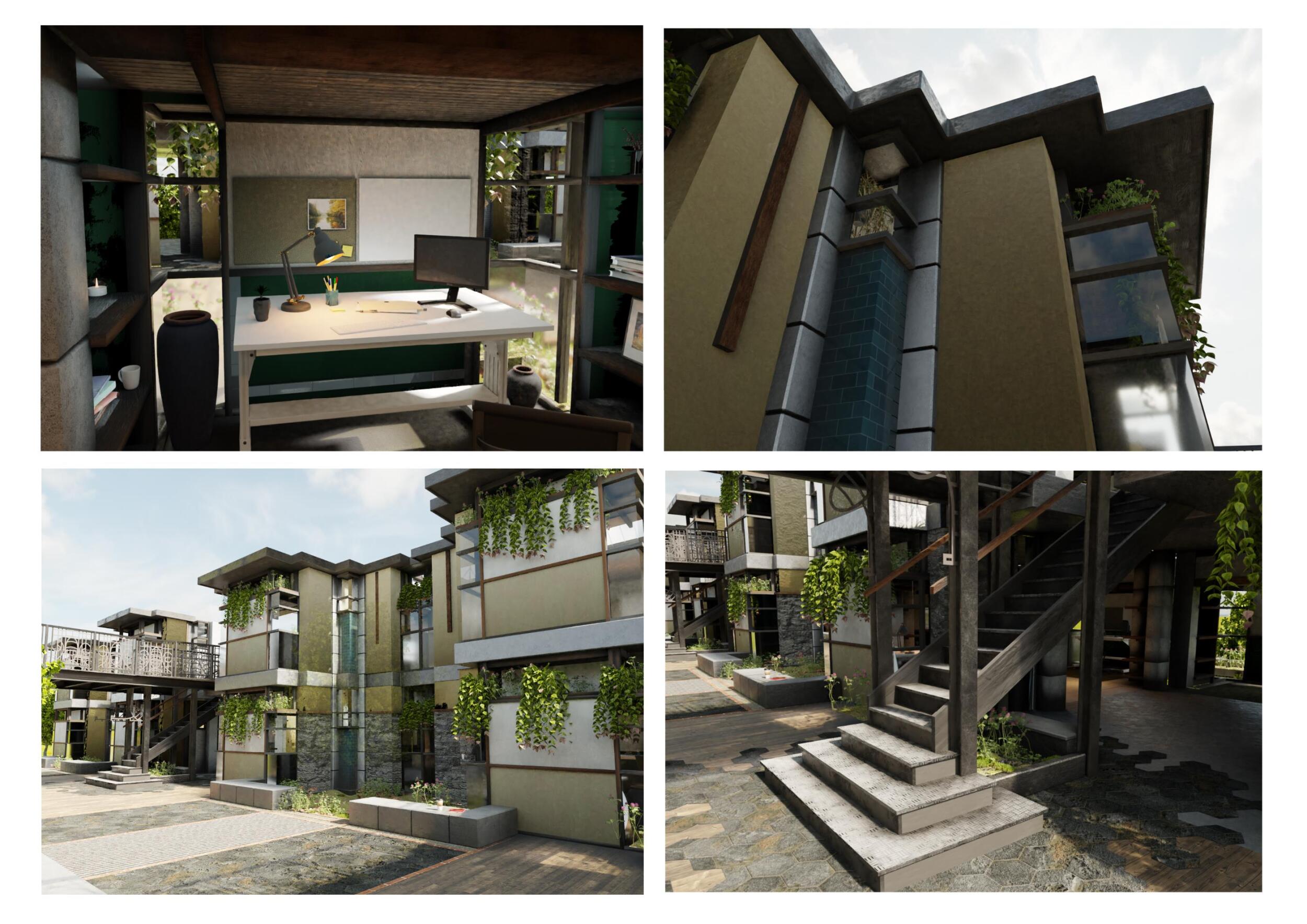 Architecture project // Gradient Spaces with Self-Sorting Personal Desks and Communal Connectivity