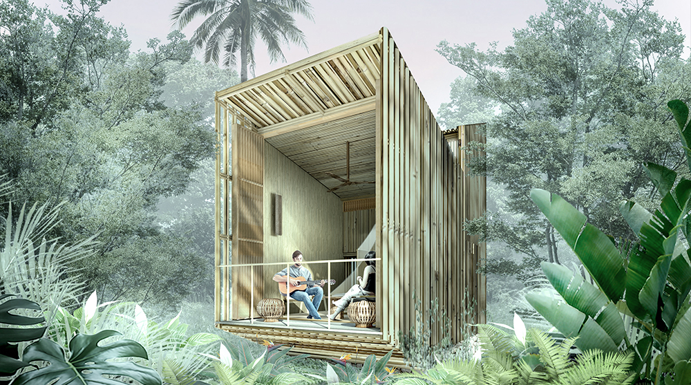 Architecture Competition Cambodia Remote Hideout Huts Green prize ...