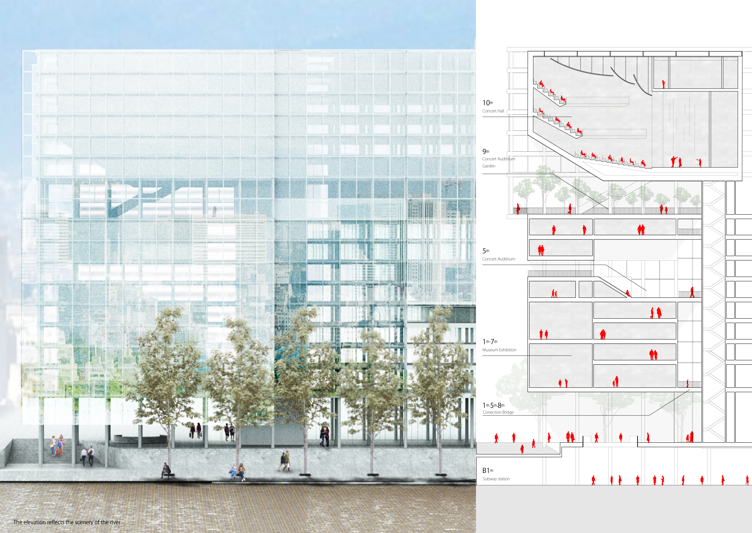 Architecture project // Vertical Layers of Transparency in a Mixed-Use ...