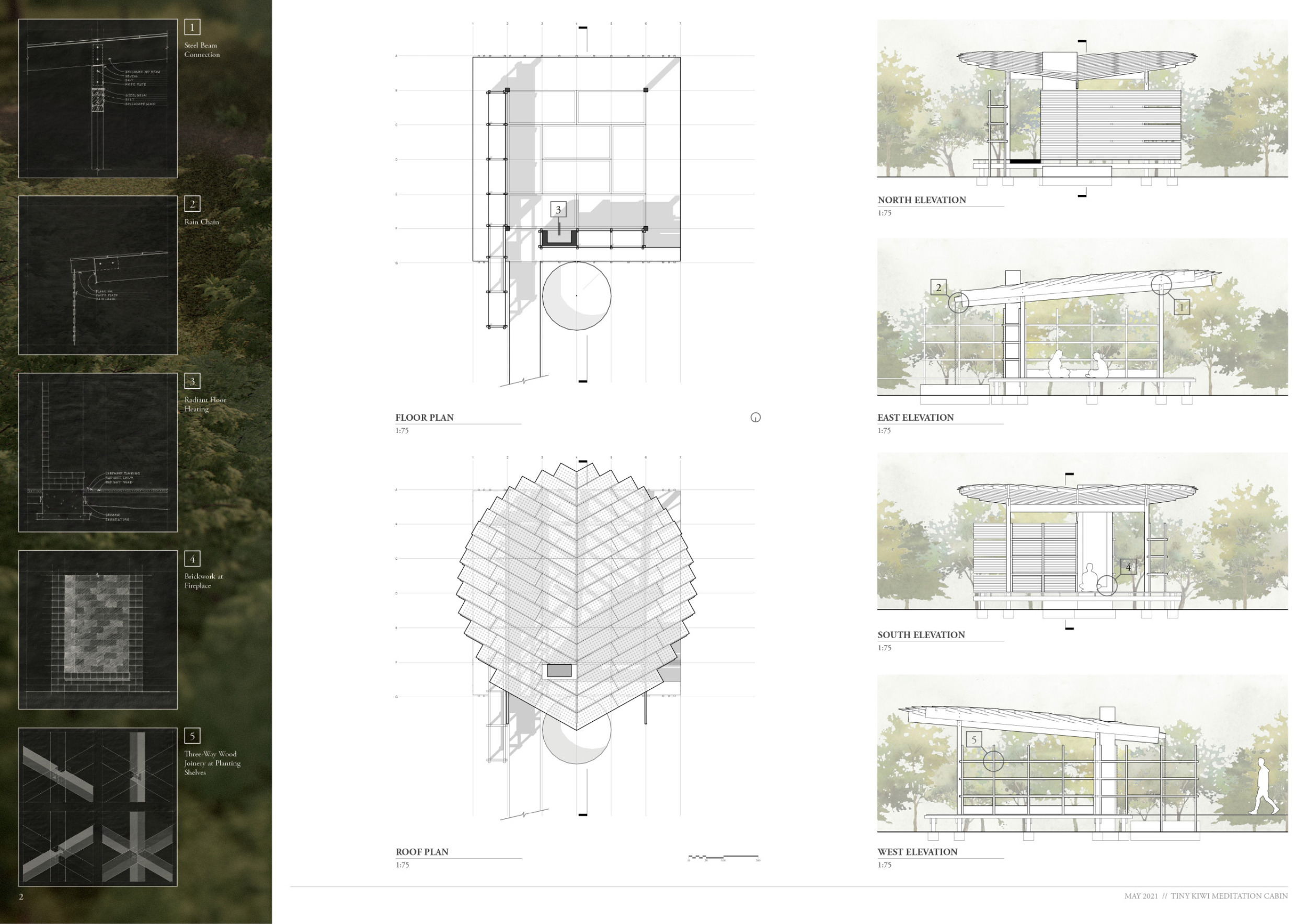 Architecture project // Leaf-Inspired Canopy and Planting Shelves ...