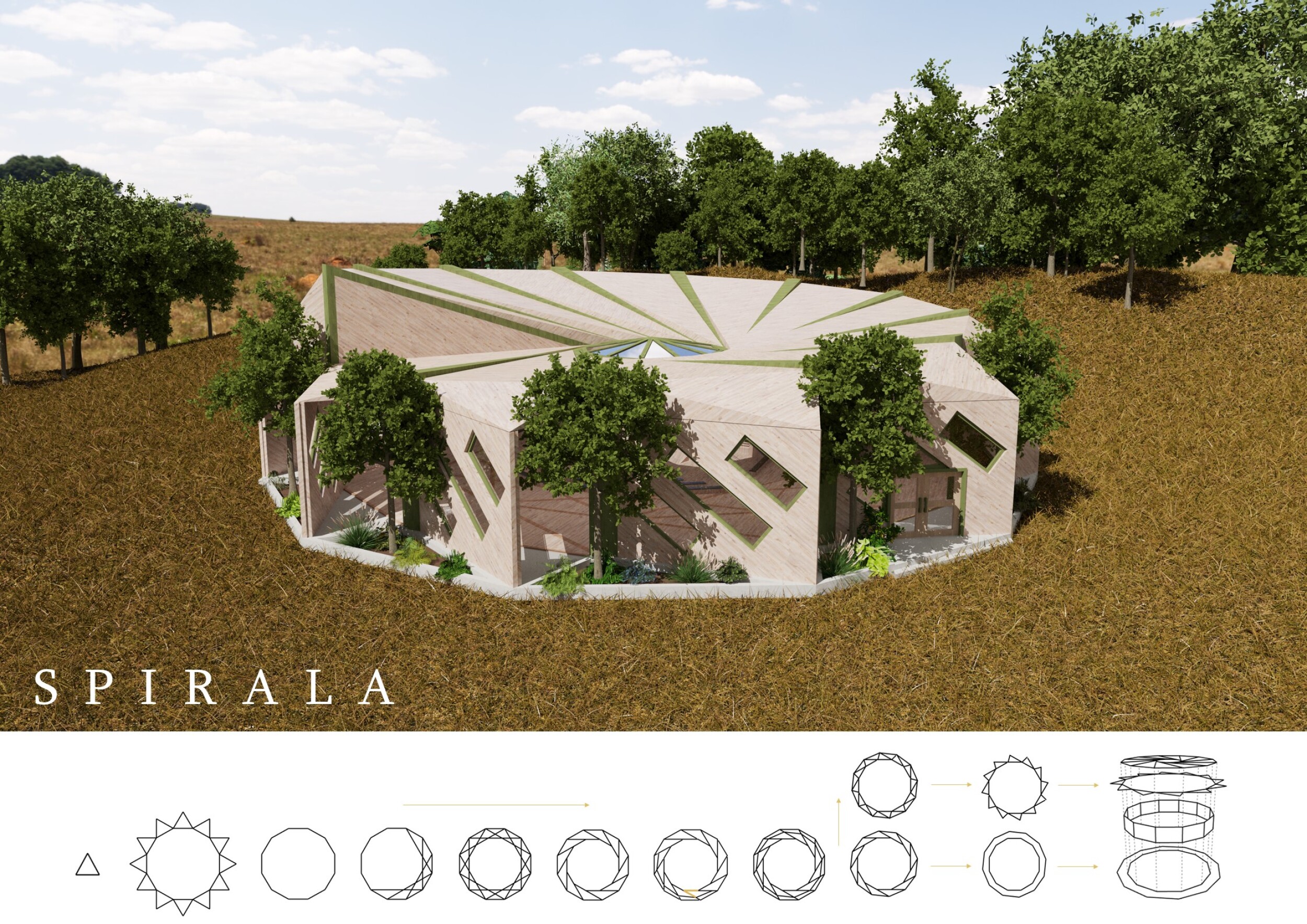 Architecture project // Pivoting Wall Panels in a Dodecagonal Community ...