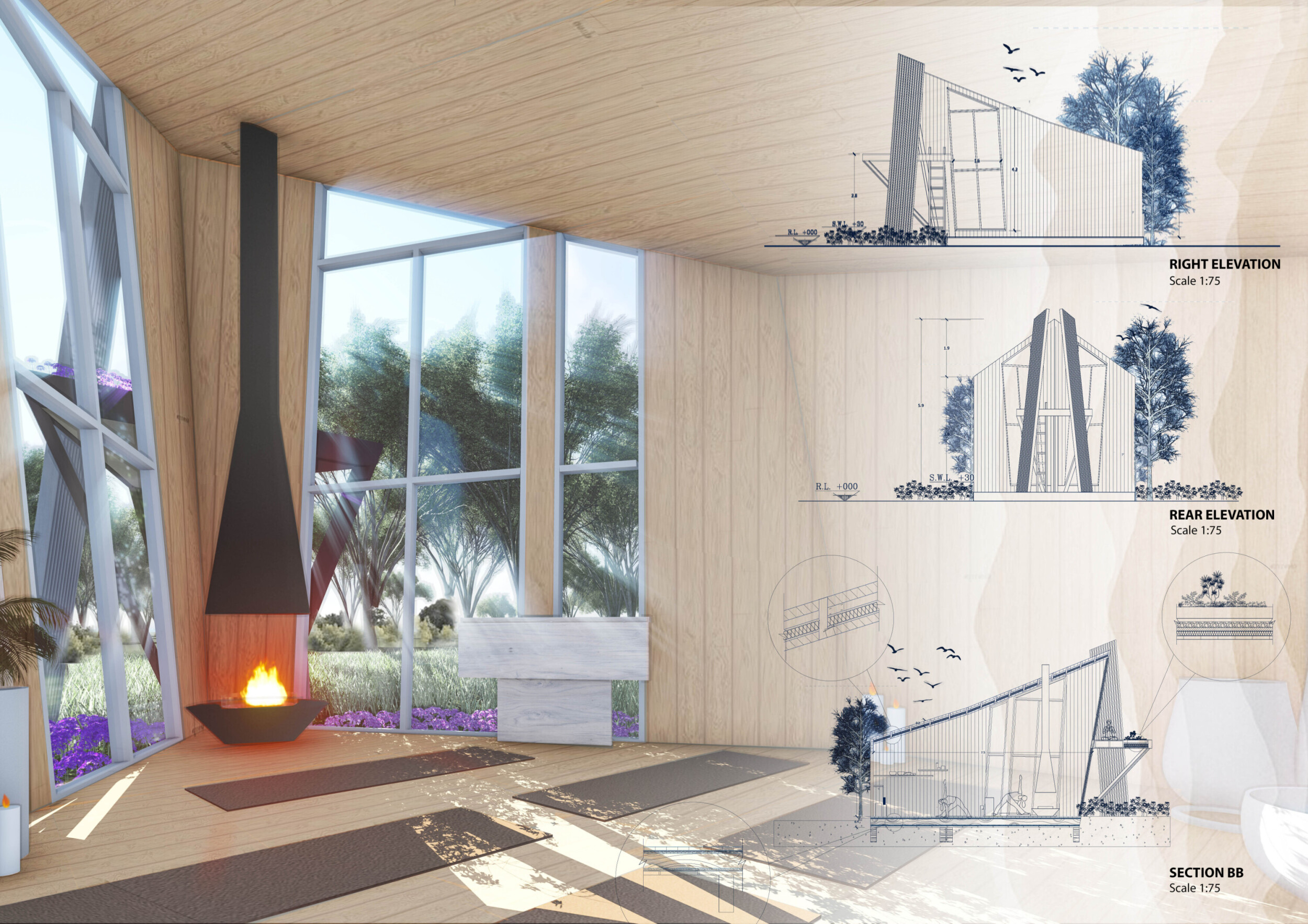 Architecture projects - concrete piles // Buildner