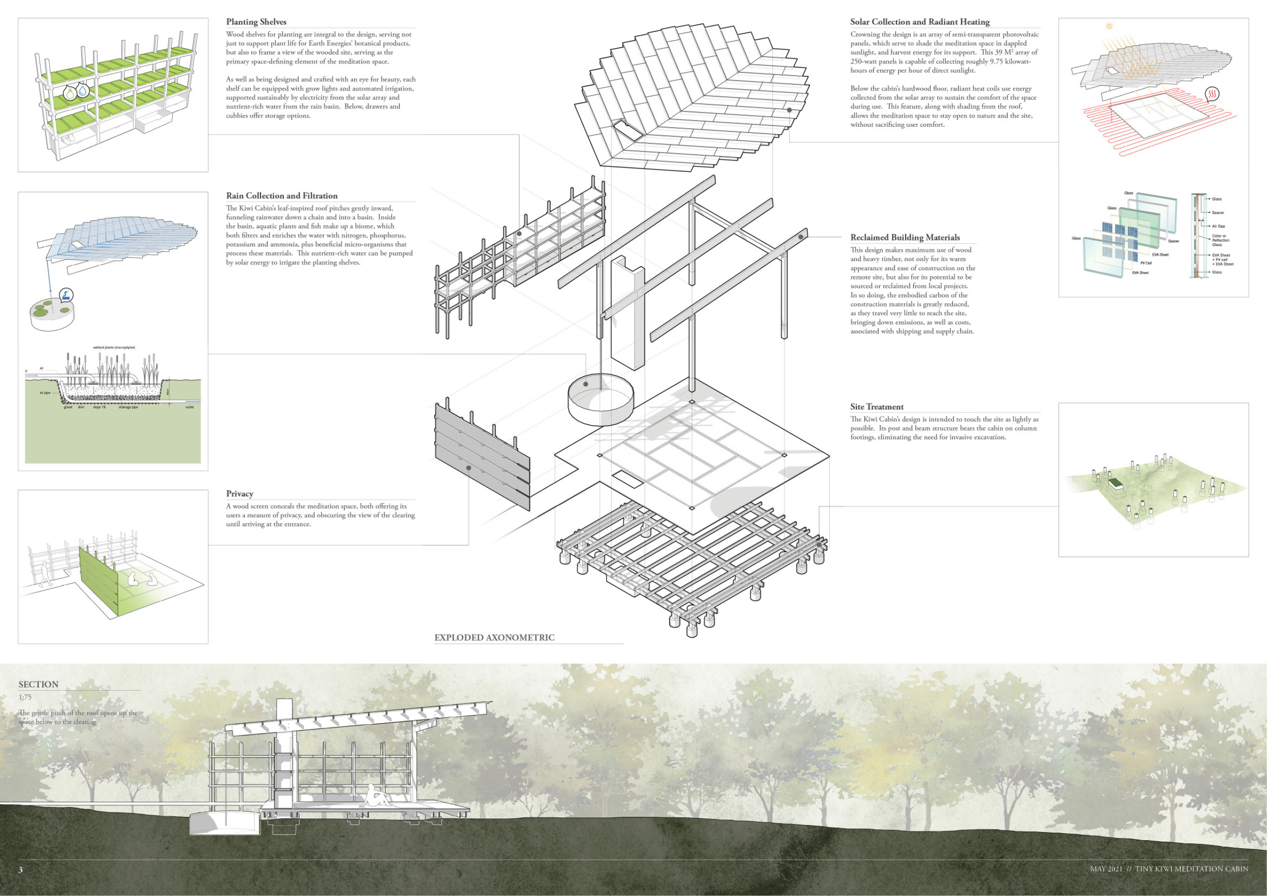 Architecture project // Leaf-Inspired Canopy and Planting Shelves ...