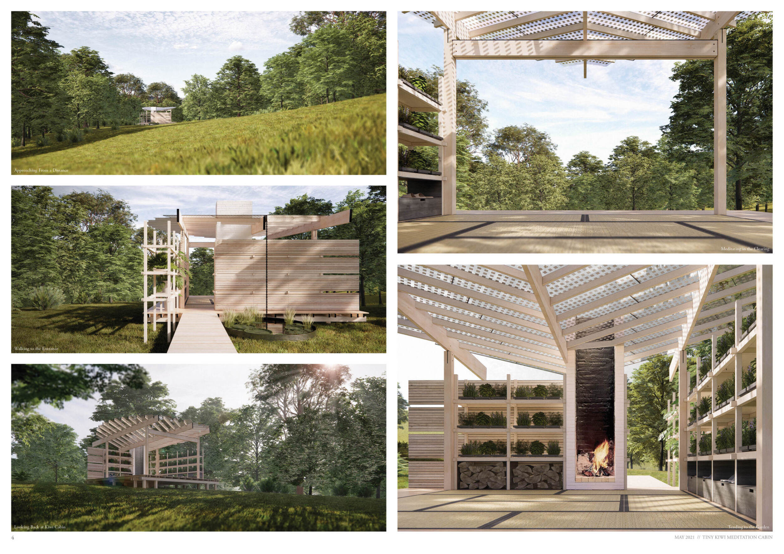 Architecture project // Leaf-Inspired Canopy and Planting Shelves ...
