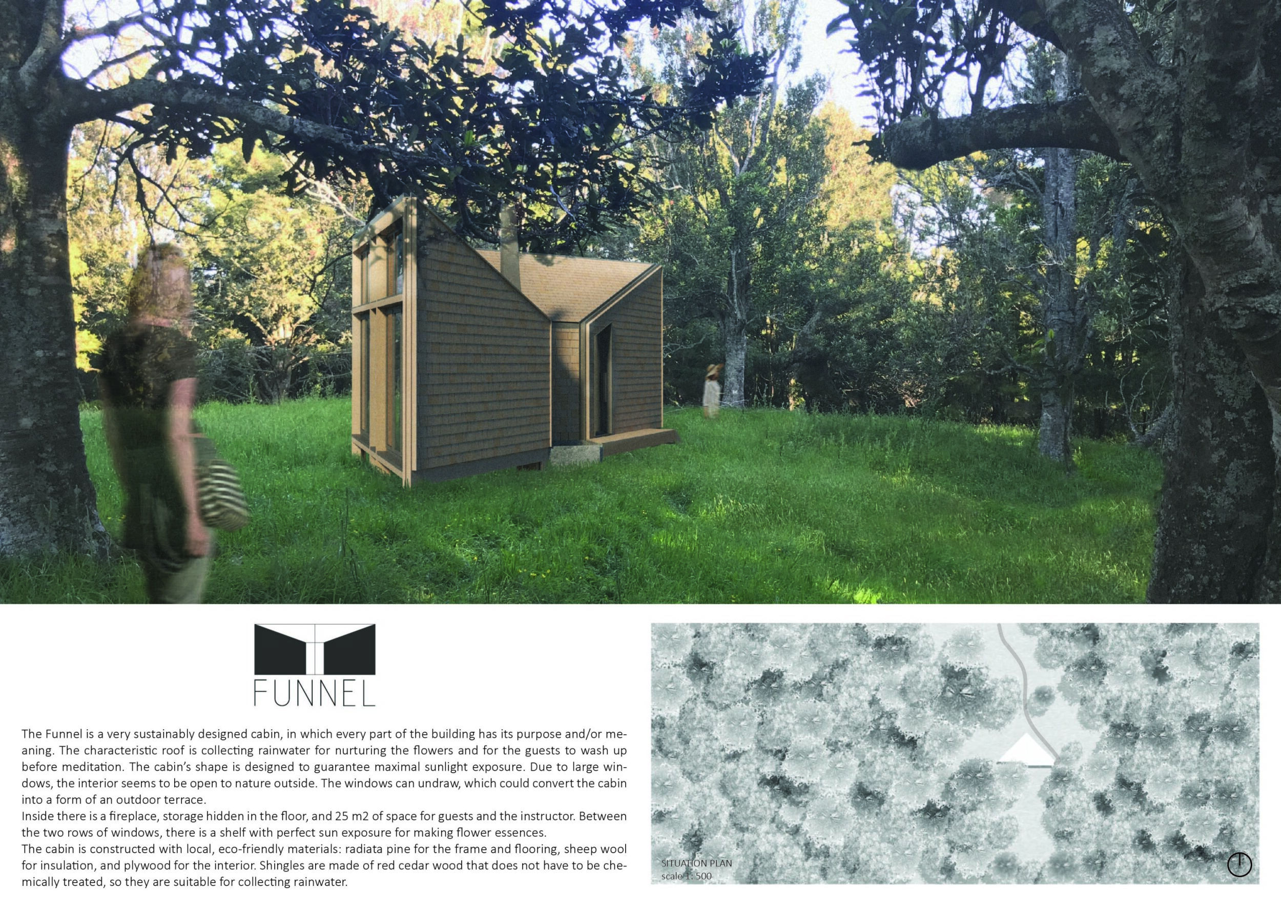 Architecture project // Half-Cylinder Cabin with Radiata Pine and Cedar ...