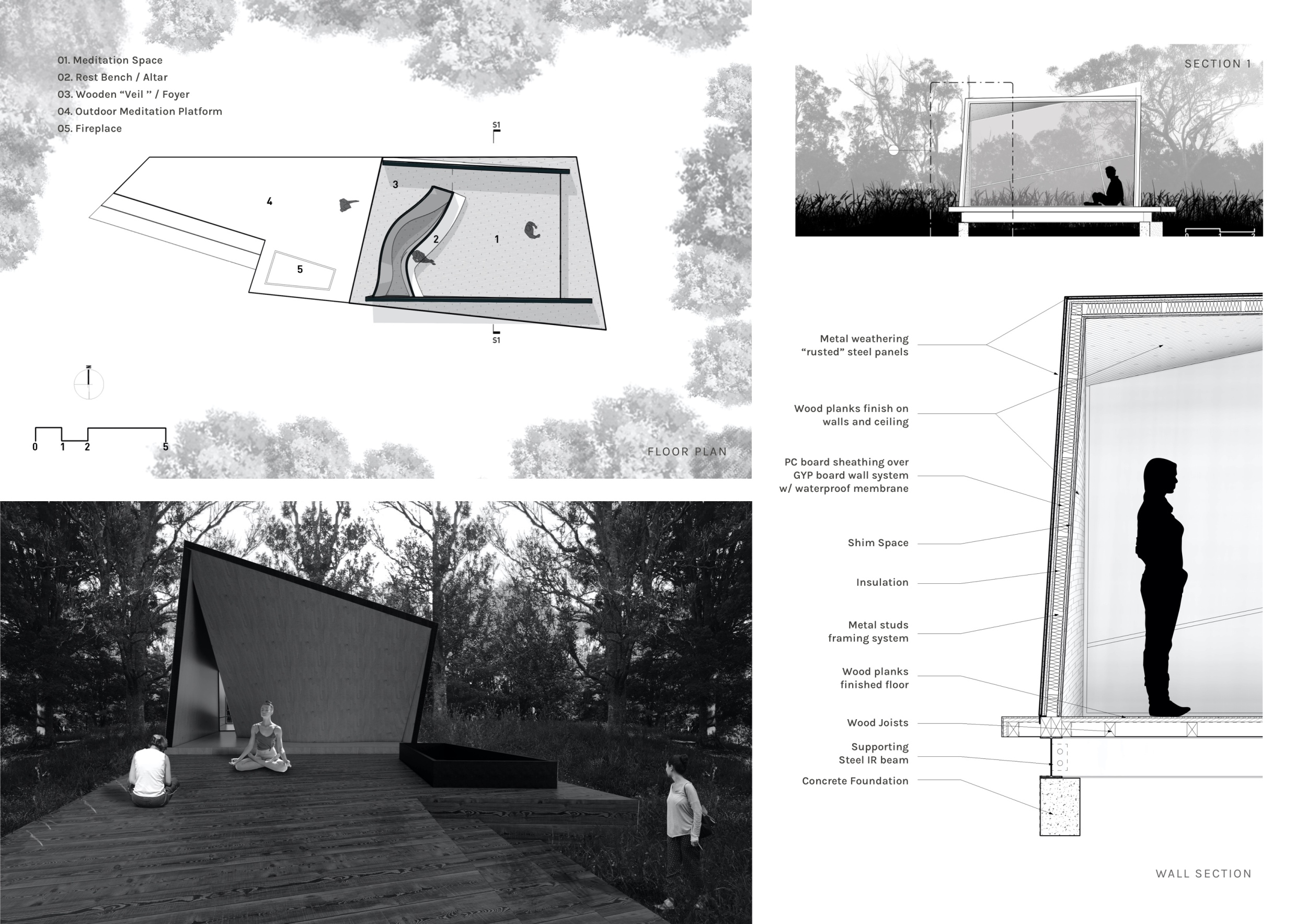 Architecture project // Curved Wooden Sanctuary with Translucent ...