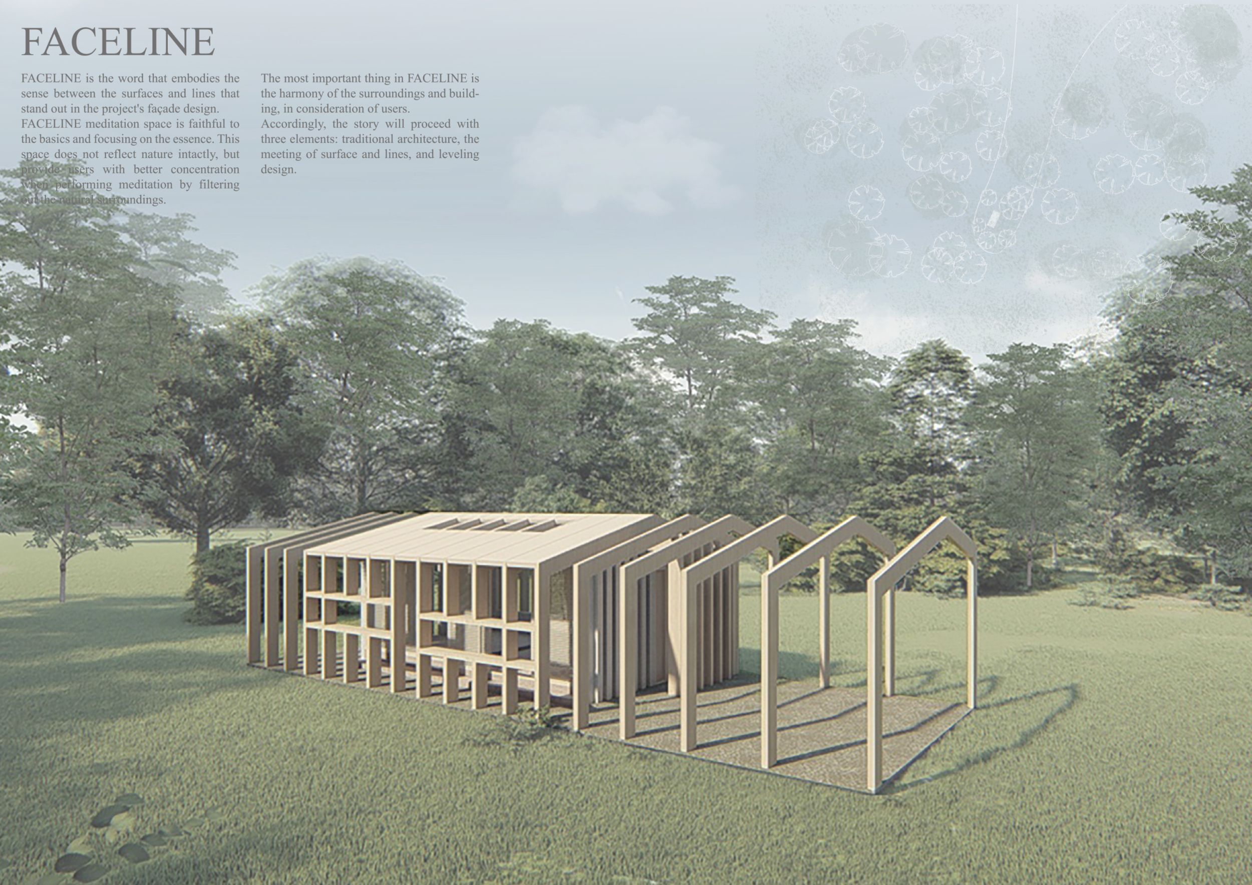 Architecture project // Forest Integration with Gabled Roofs and ...
