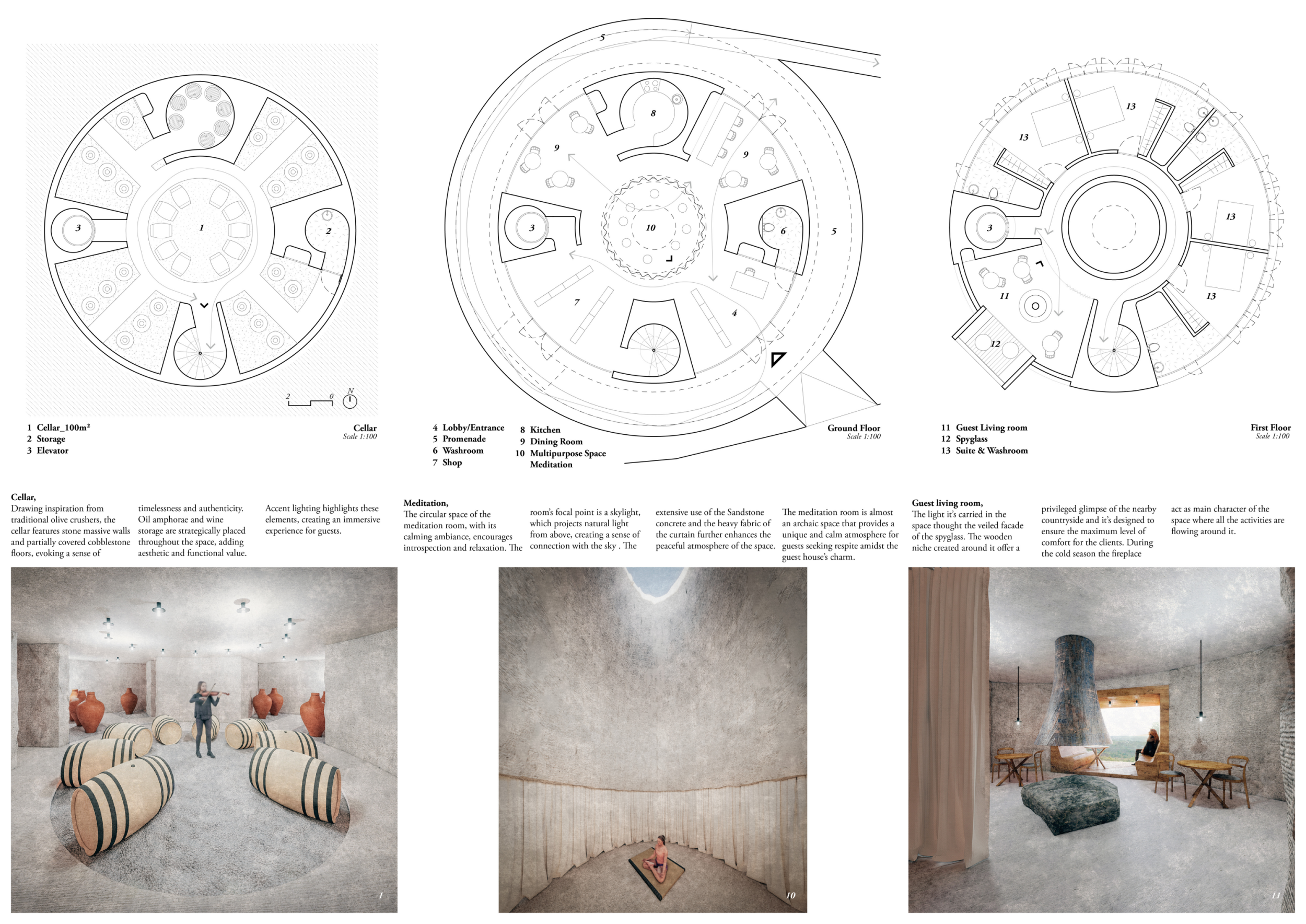 Architecture project // Circular Structure Crafted from Local Sandstone ...