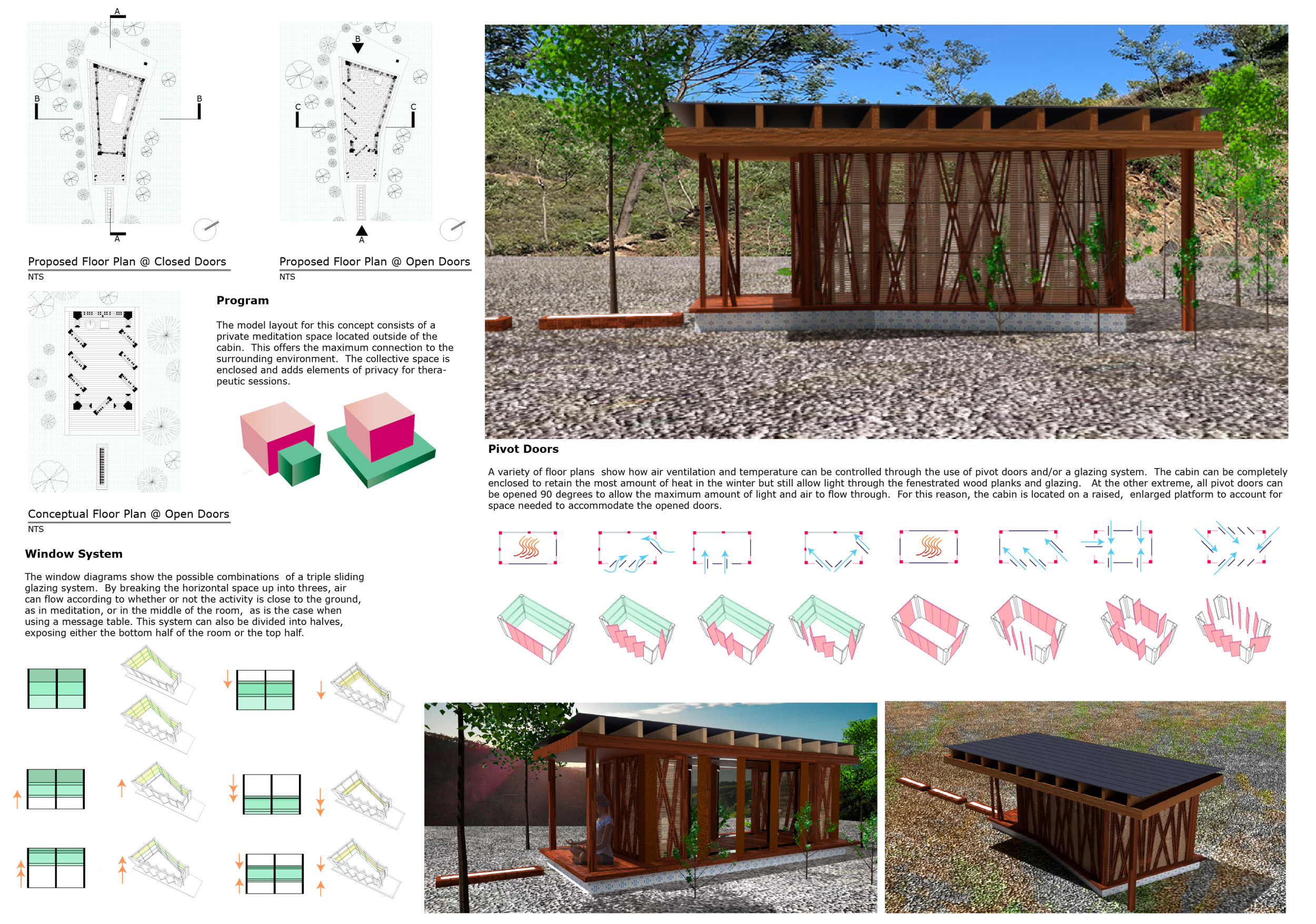 Architecture project // Elevated Meditation Cabin with Pivoting Doors ...