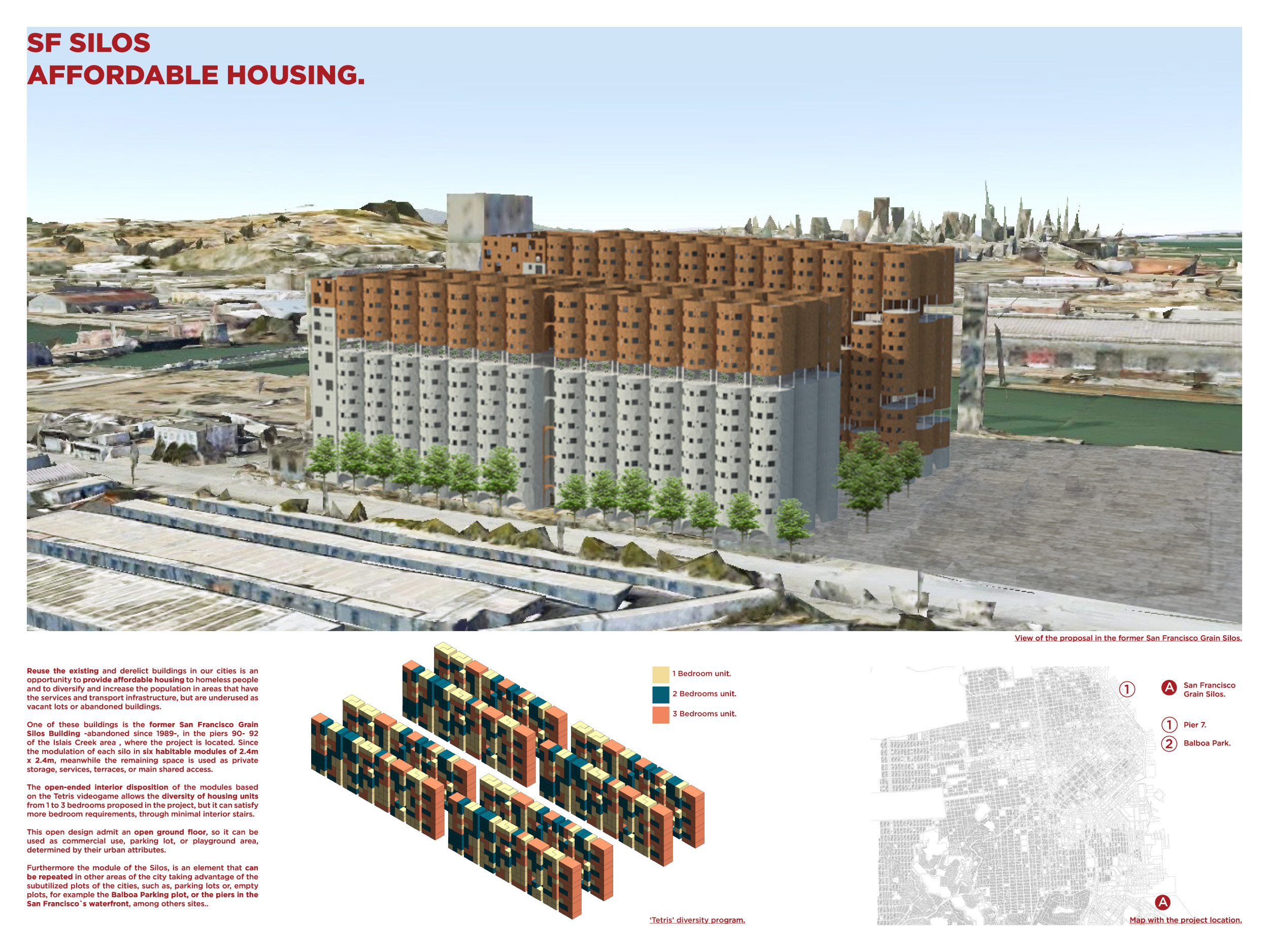 Architecture project // Modular Habitat with Tetris-Inspired Layout and ...