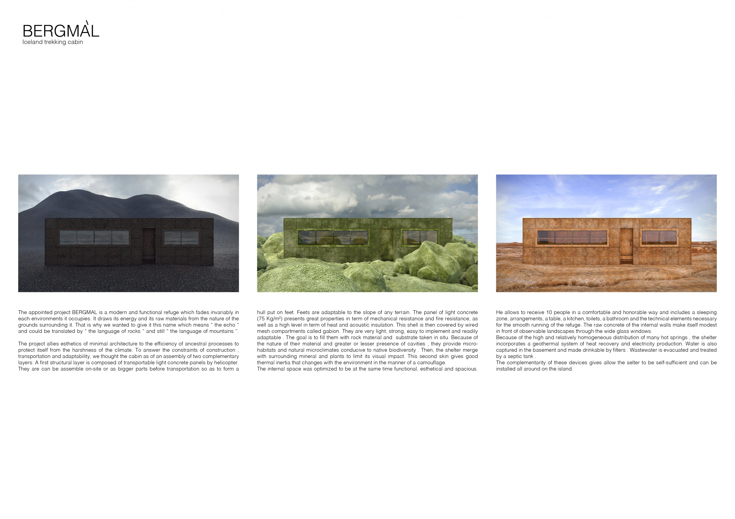Architecture project // Gabion-Faced Cabin Featuring Thermal Concrete ...