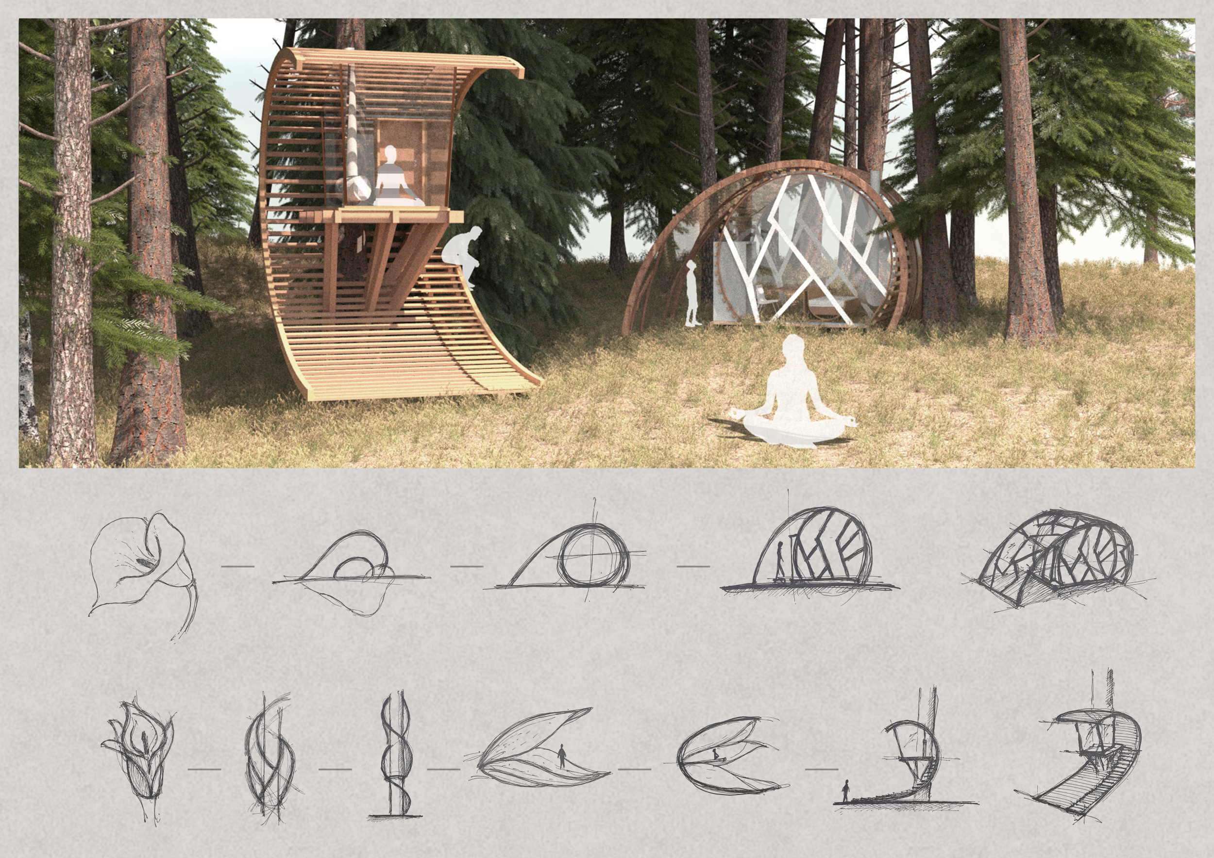 Architecture project // Organic Form Emphasizing Meditation with ...