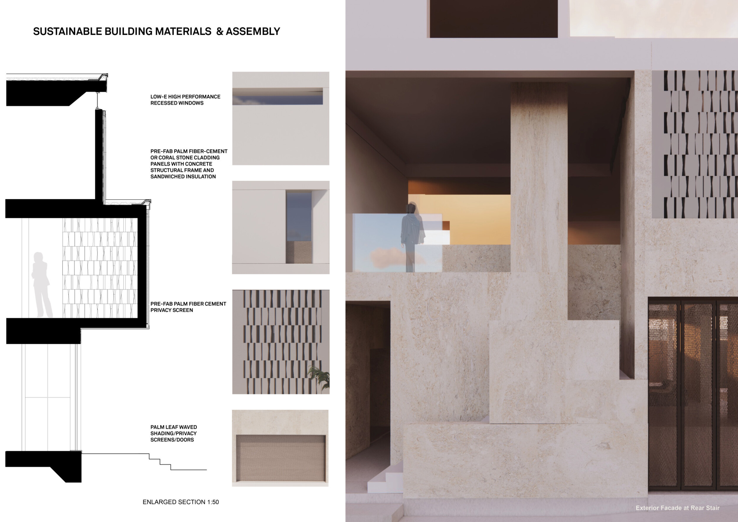 Architecture project // Coral Cladding and Palm Fiber-Cement Panels ...