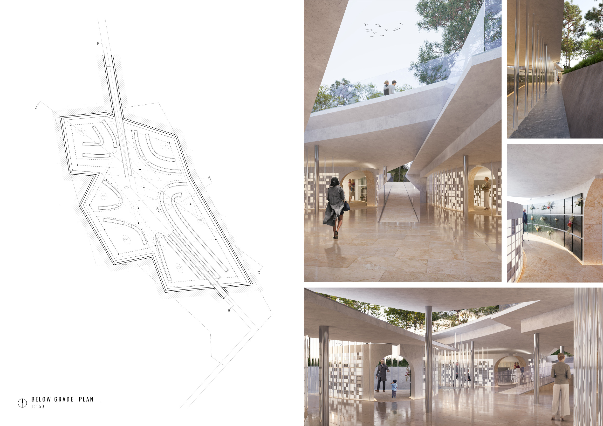 Architecture project // Glass Columns Reflecting Nature in Memorial ...