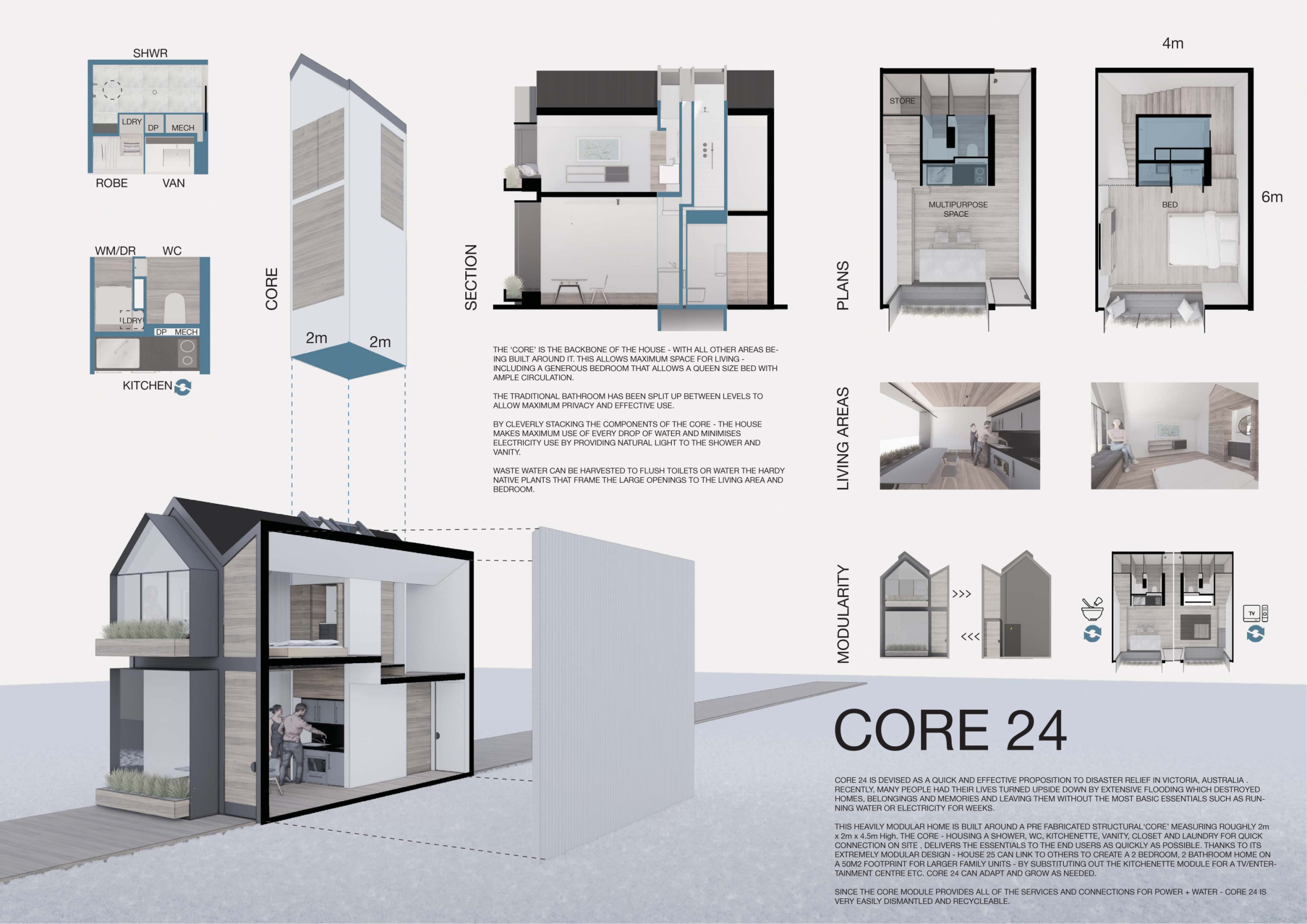 Architecture project // Modular Core Housing with Efficient Water ...