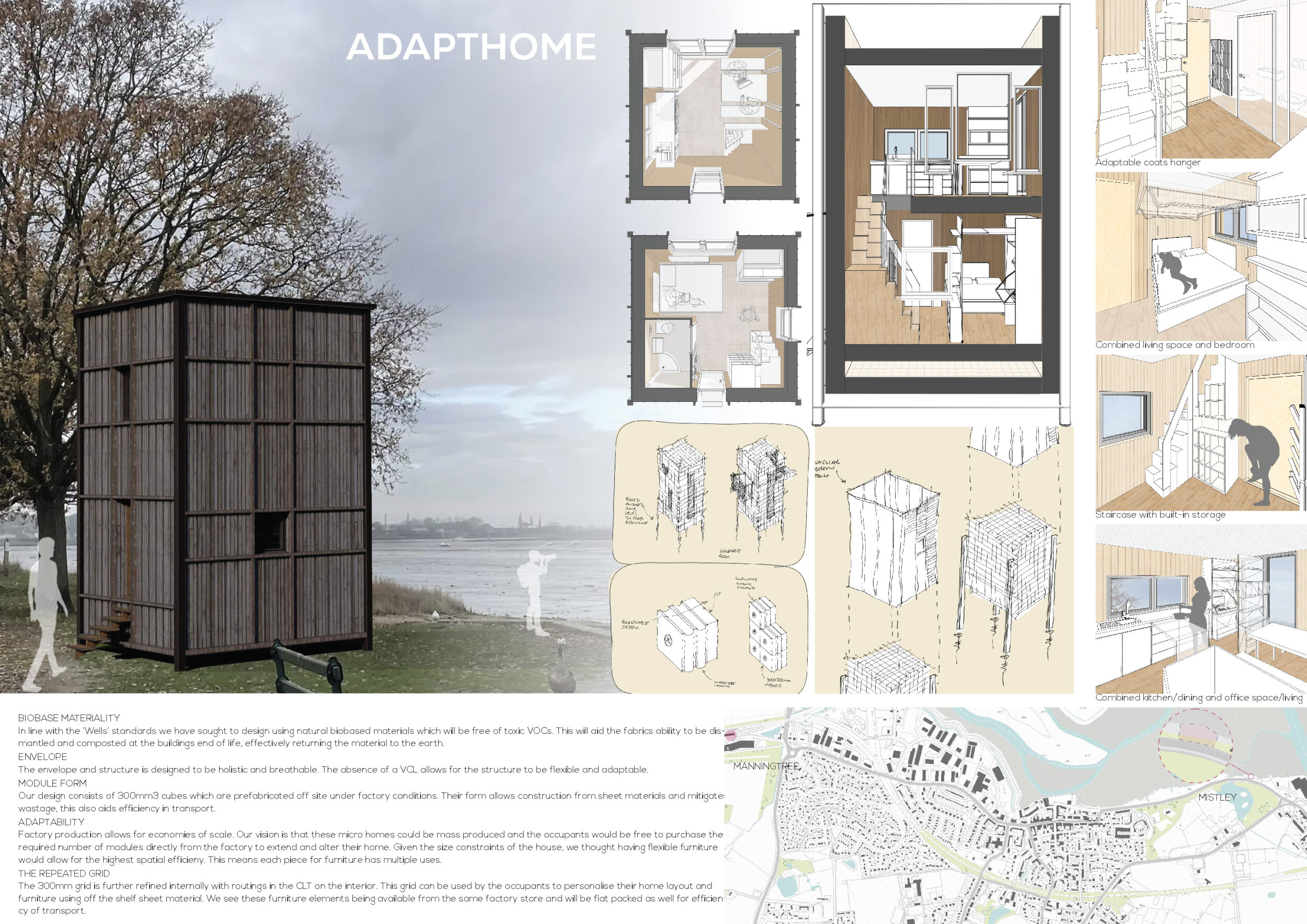 Architecture project // Biobased Modular Living with Flexible Grid Systems